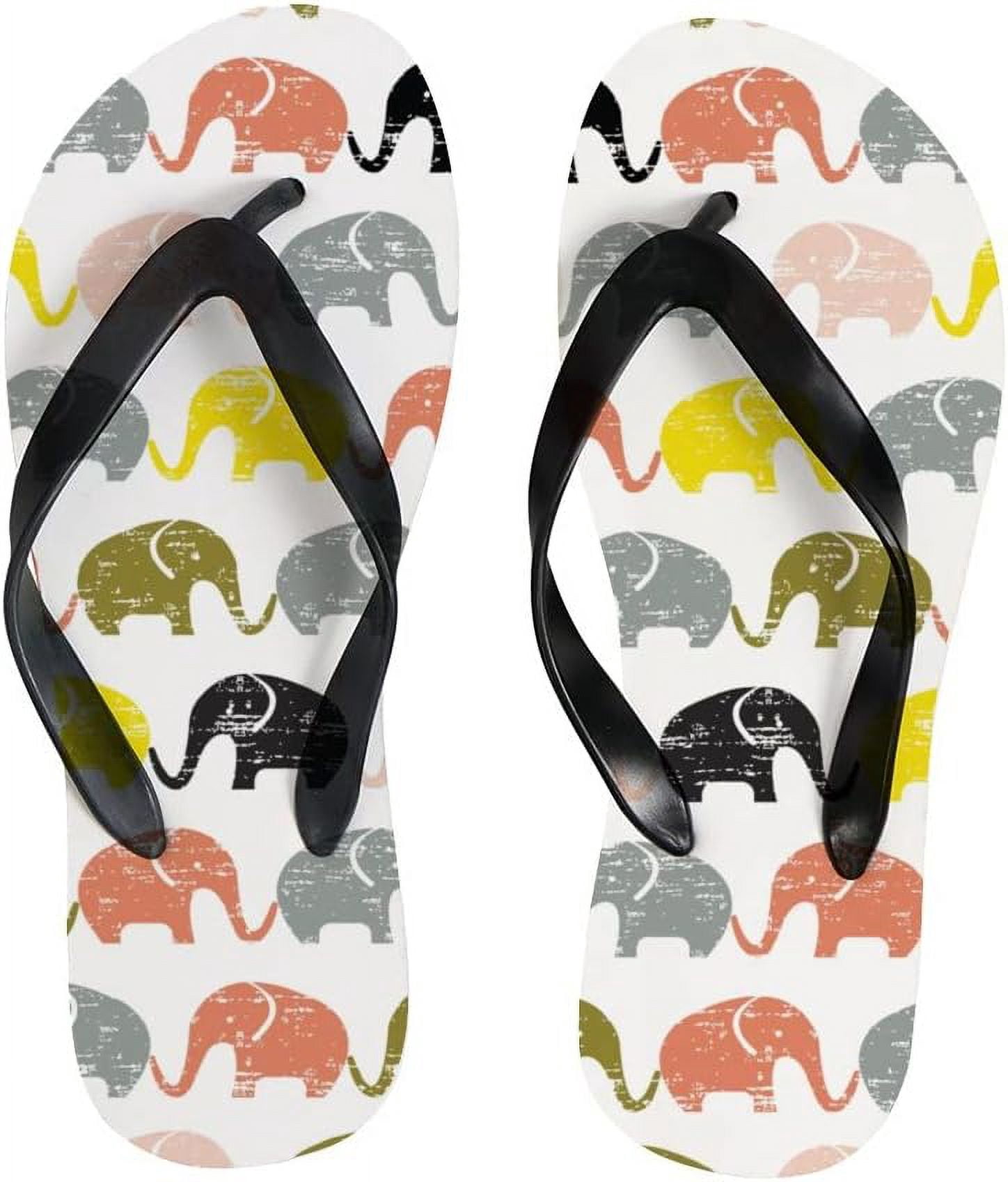 Dreamtimes Flip Flops Cute Elephants Animal Thong Slip On Slippers ...