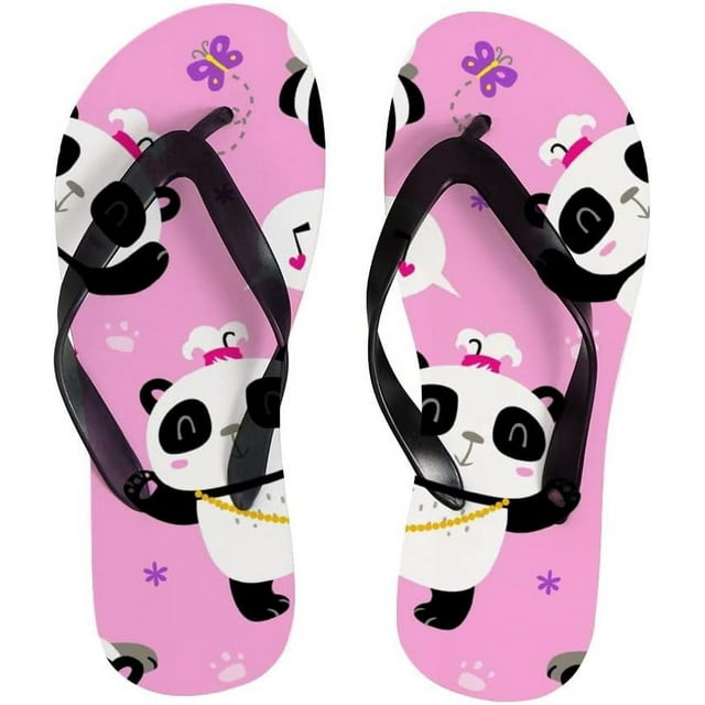 Dreamtimes Flip Flops Cute Pink Pandas Princess Music Thong Slip On ...