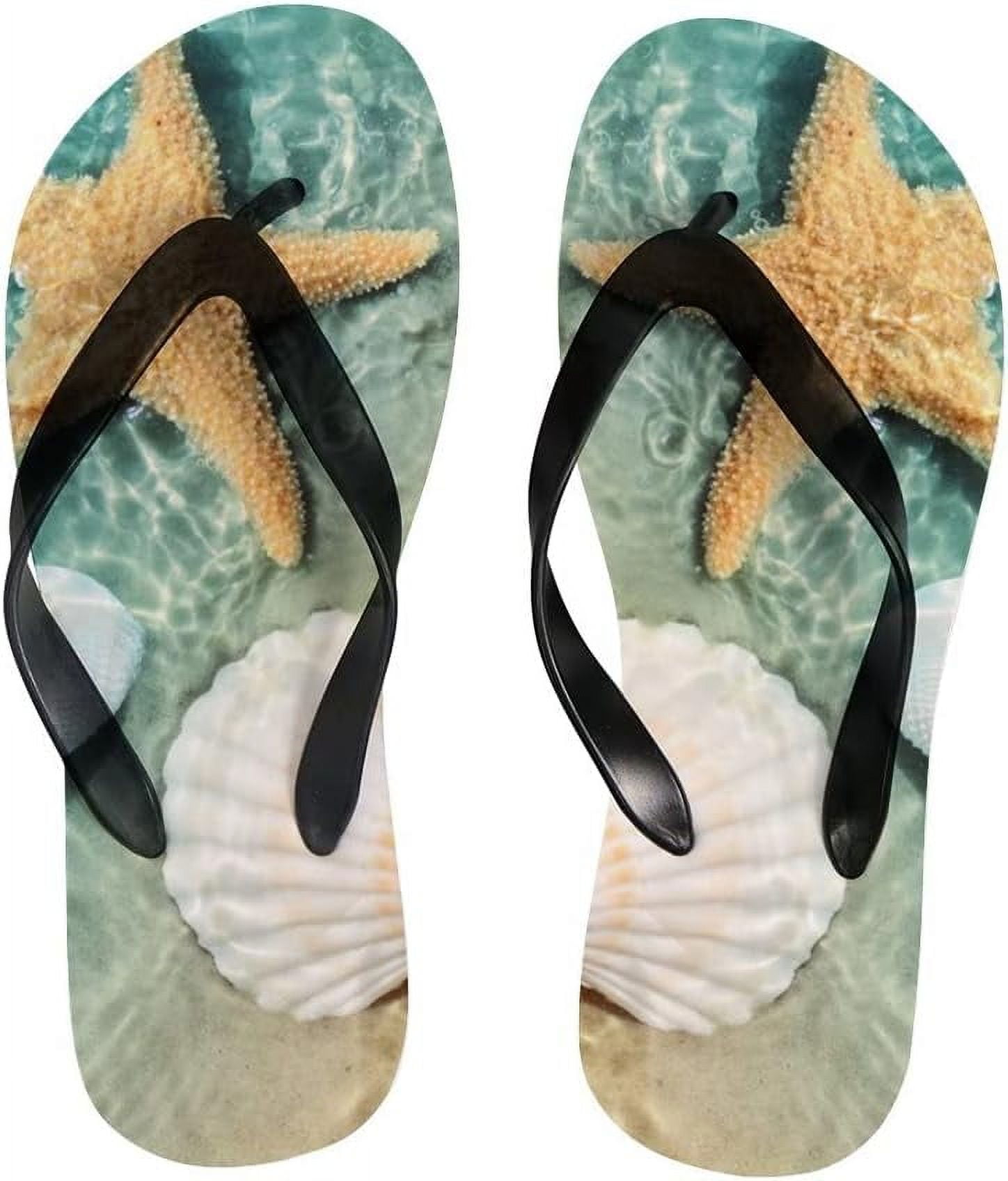 Dreamtimes Flip Flops Hello Summer Beach Starfish Sea Slippers Sandals ...