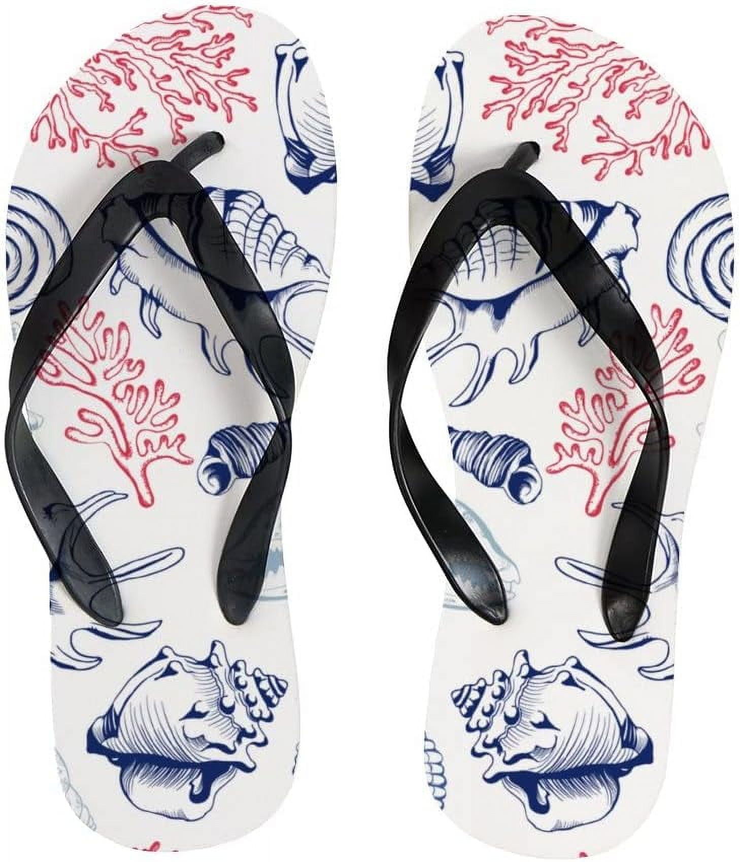 Dreamtimes Flip Flops Ocean Sea Aquatic World Beach Shells Starfish ...