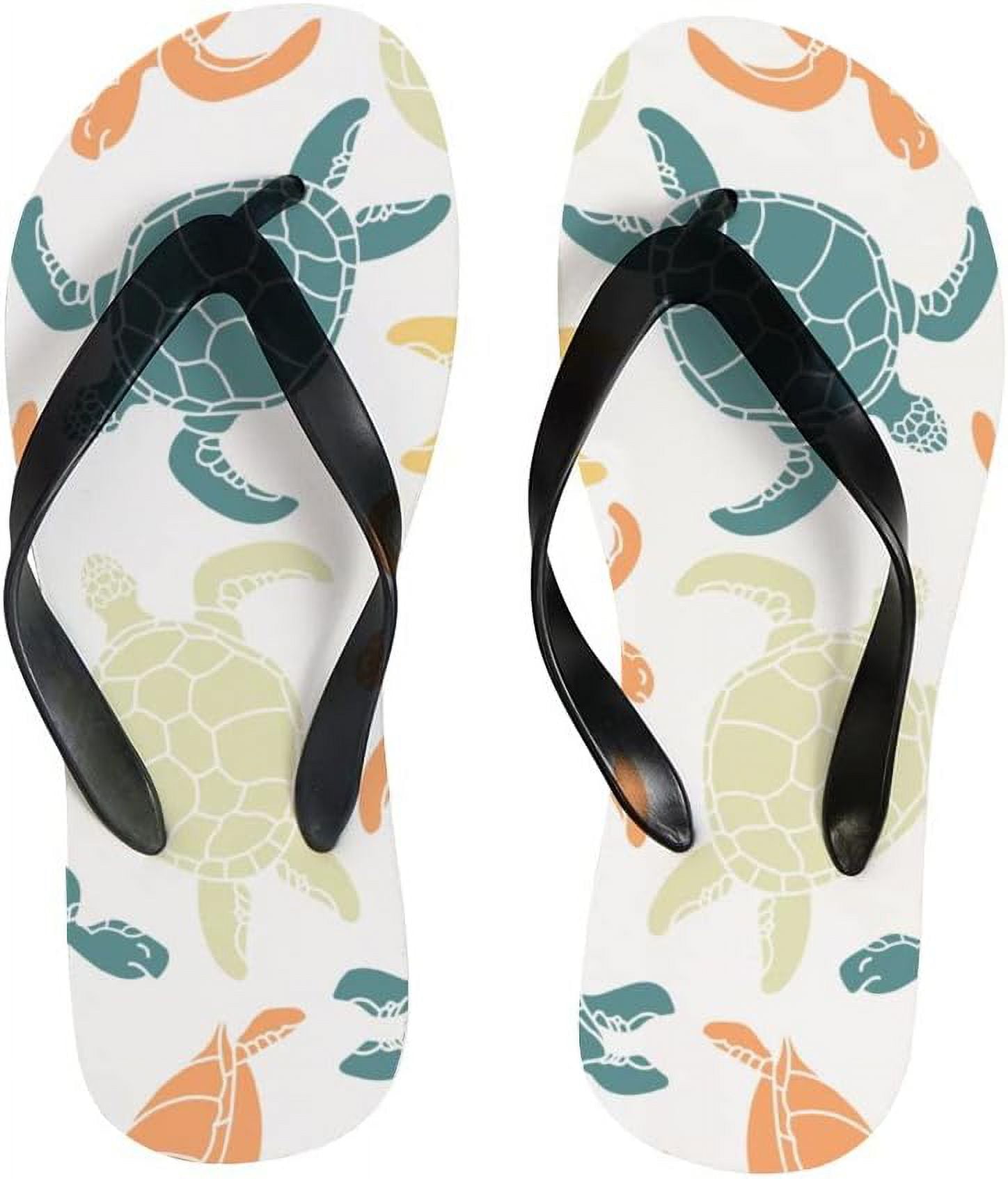 Dreamtimes Flip Flops Ocean Sea Beach Cute Turtle Tortoise Thong Slip ...
