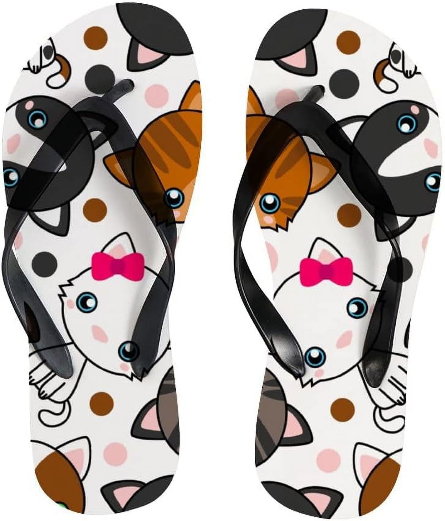 Dreamtimes Flip Flops Slippers Cute Cat Animal Cartoon Sandals for ...