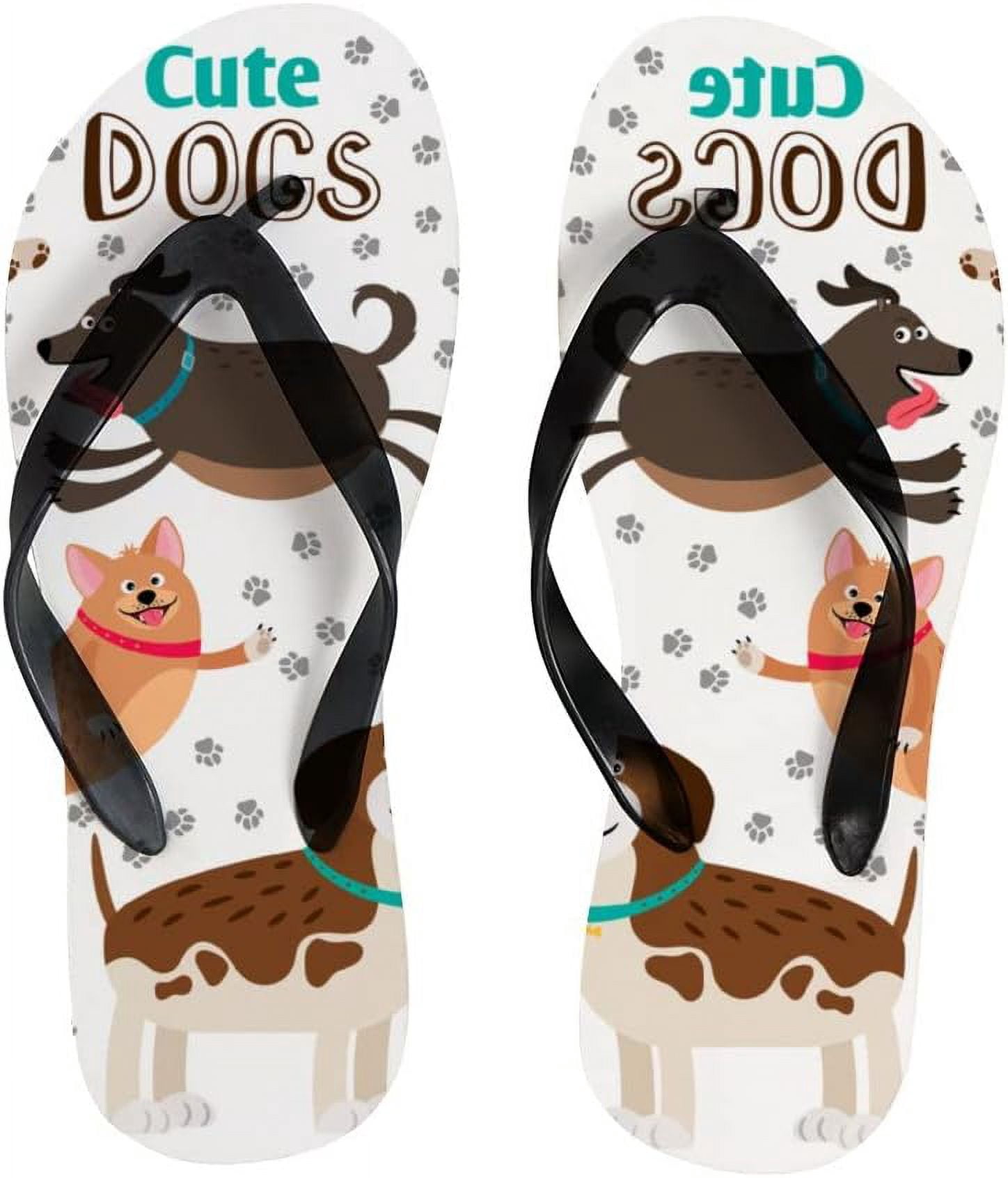 Dreamtimes Flip Flops Slippers Cute Dog Puppy Animal Cartoon Sandals ...