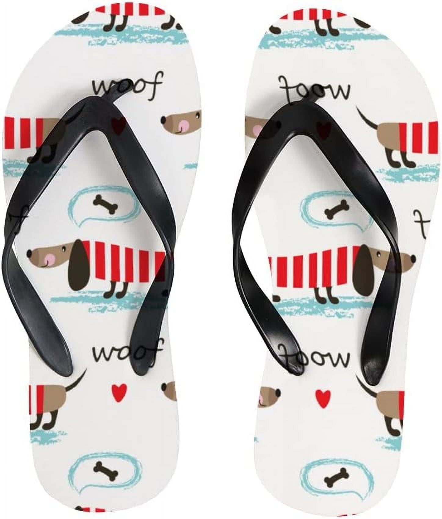 Dreamtimes Flip Flops Slippers Cute Dog Puppy Animal for Women Girl Men ...