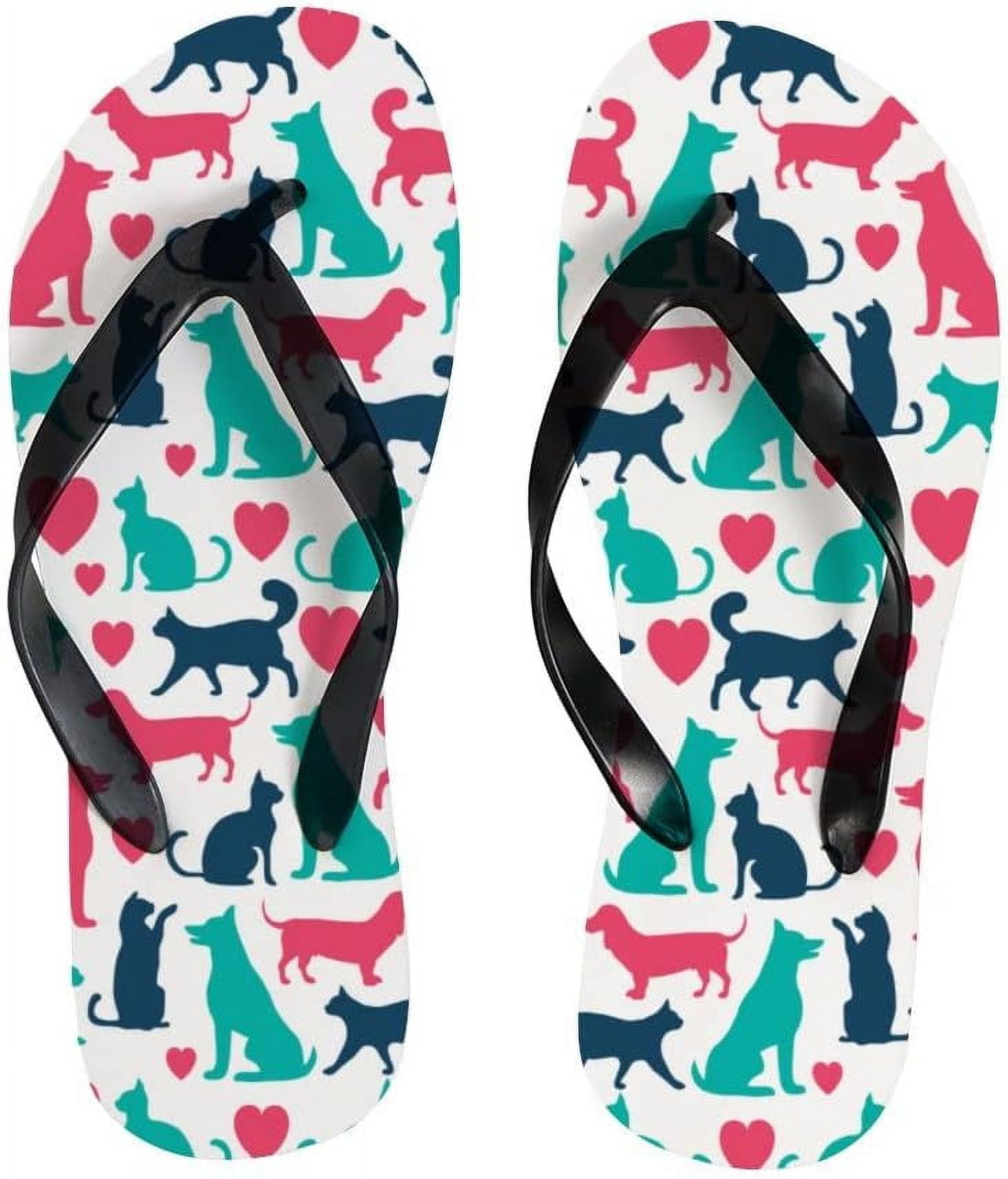 Dreamtimes Flip Flops Slippers Cute Dog Puppy Cat Animal for Women Girl ...