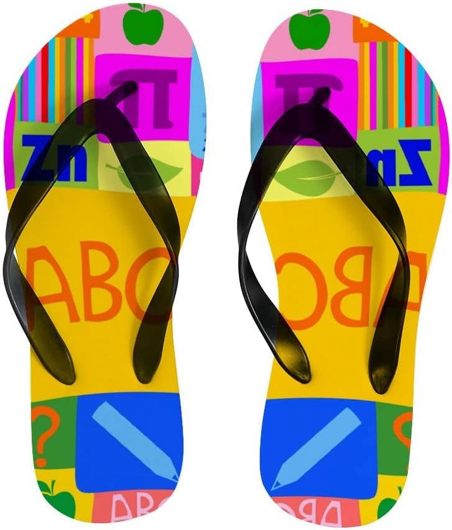 Dreamtimes Flip Flops Slippers Cute Kids Kindergarten Letter Number for ...