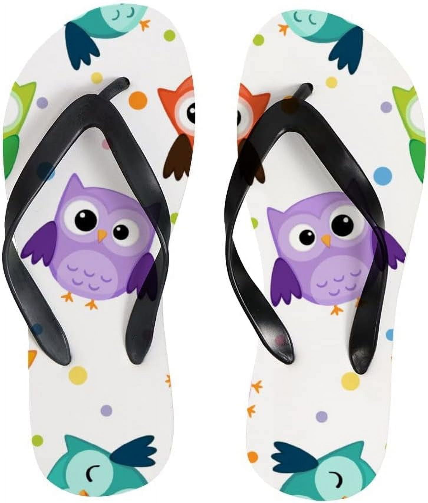 Dreamtimes Flip Flops Slippers Cute Owls Birds for Women Girl Men ...