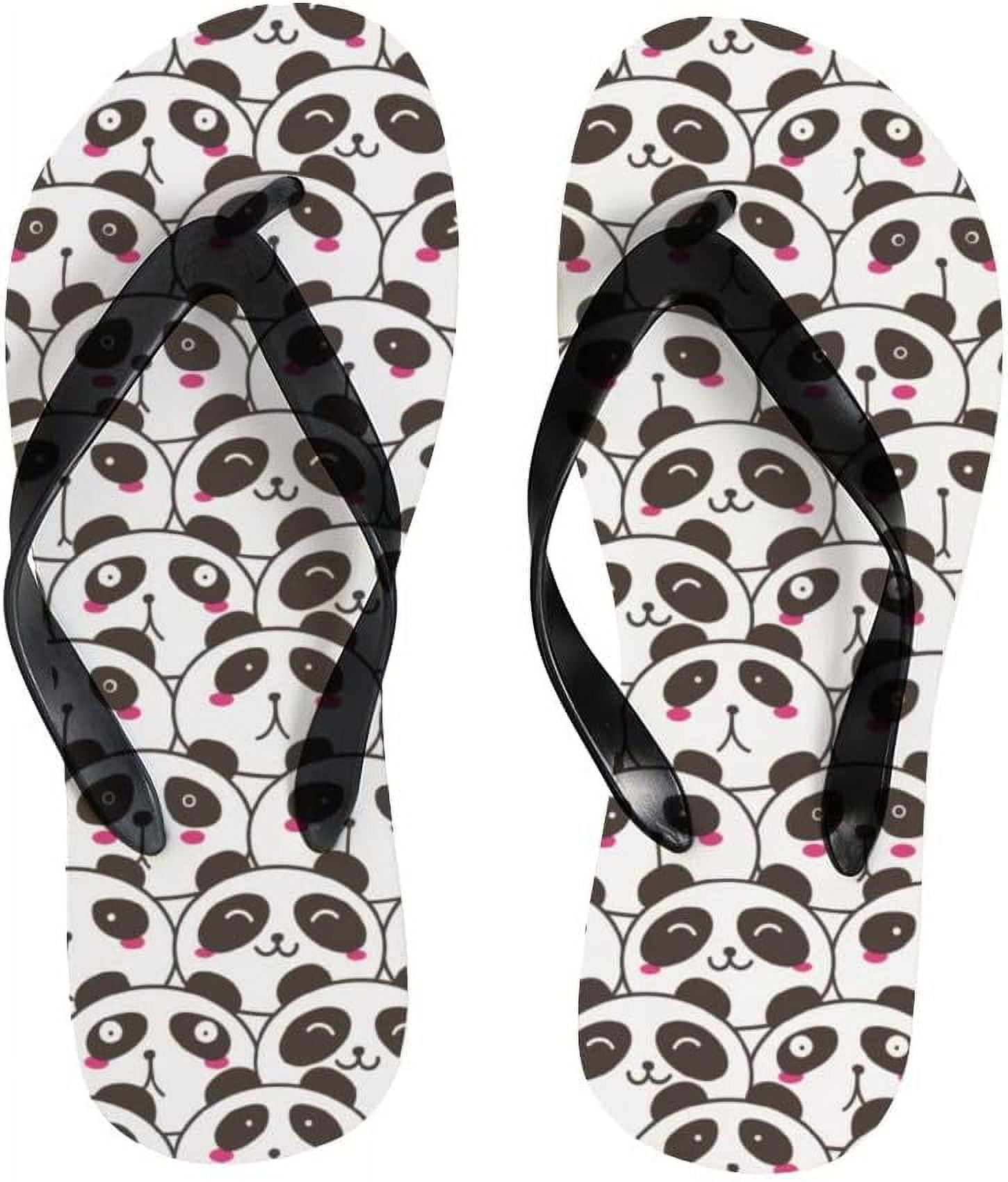 Dreamtimes Flip Flops Slippers Cute Panda Animal Black White Sandals ...