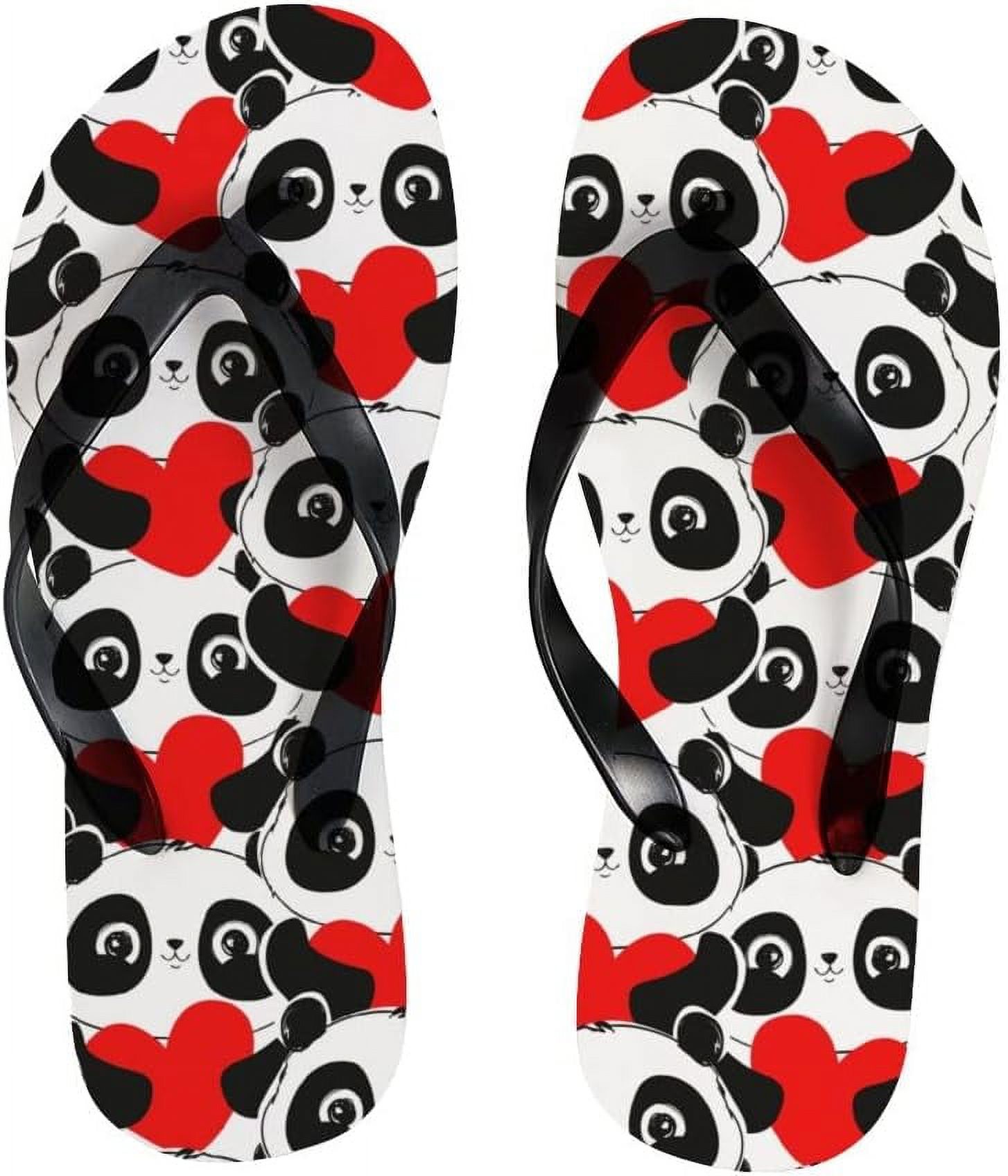 Dreamtimes Flip Flops Slippers Cute Pandas Heart Birthday Valentines ...