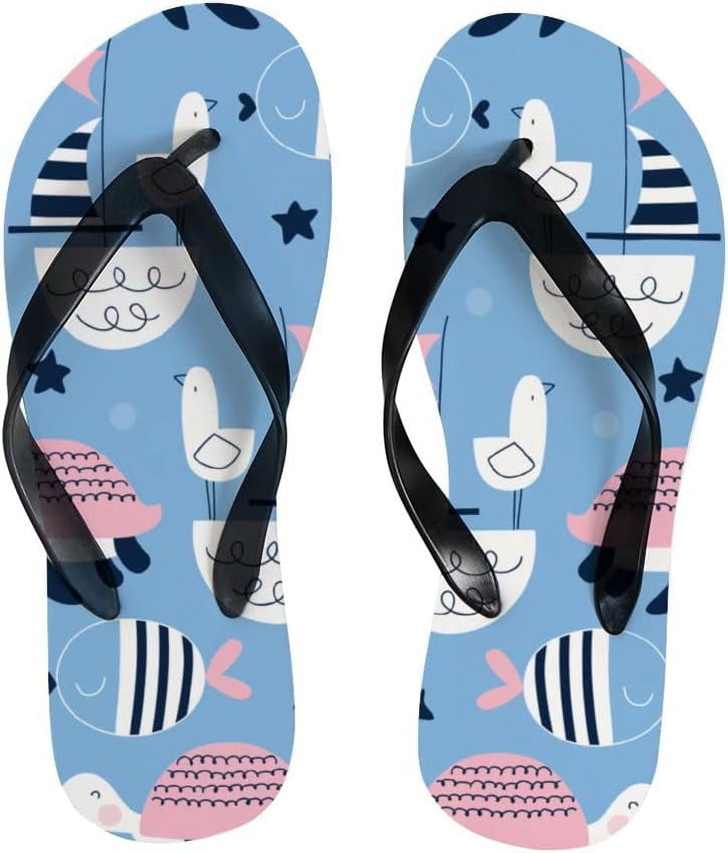 Dreamtimes Flip Flops Slippers Cute Turtle Ocean Sea Fish Ship Boat for ...