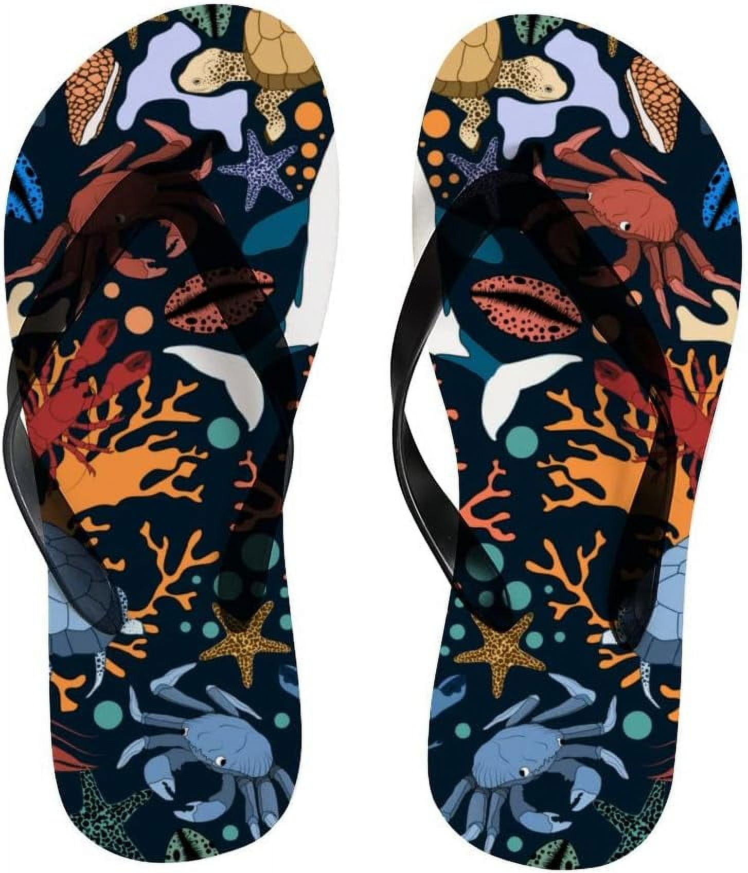 Dreamtimes Flip Flops Slippers Ocean Sea Turtle Shark Tortoise Animal ...