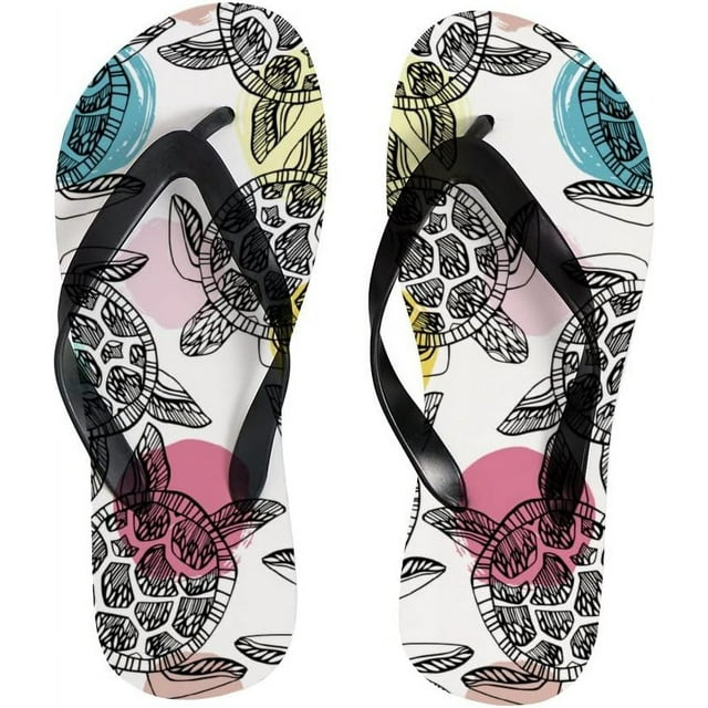 Dreamtimes Flip Flops Slippers Ocean Sea Turtle Tortoise Animal for ...