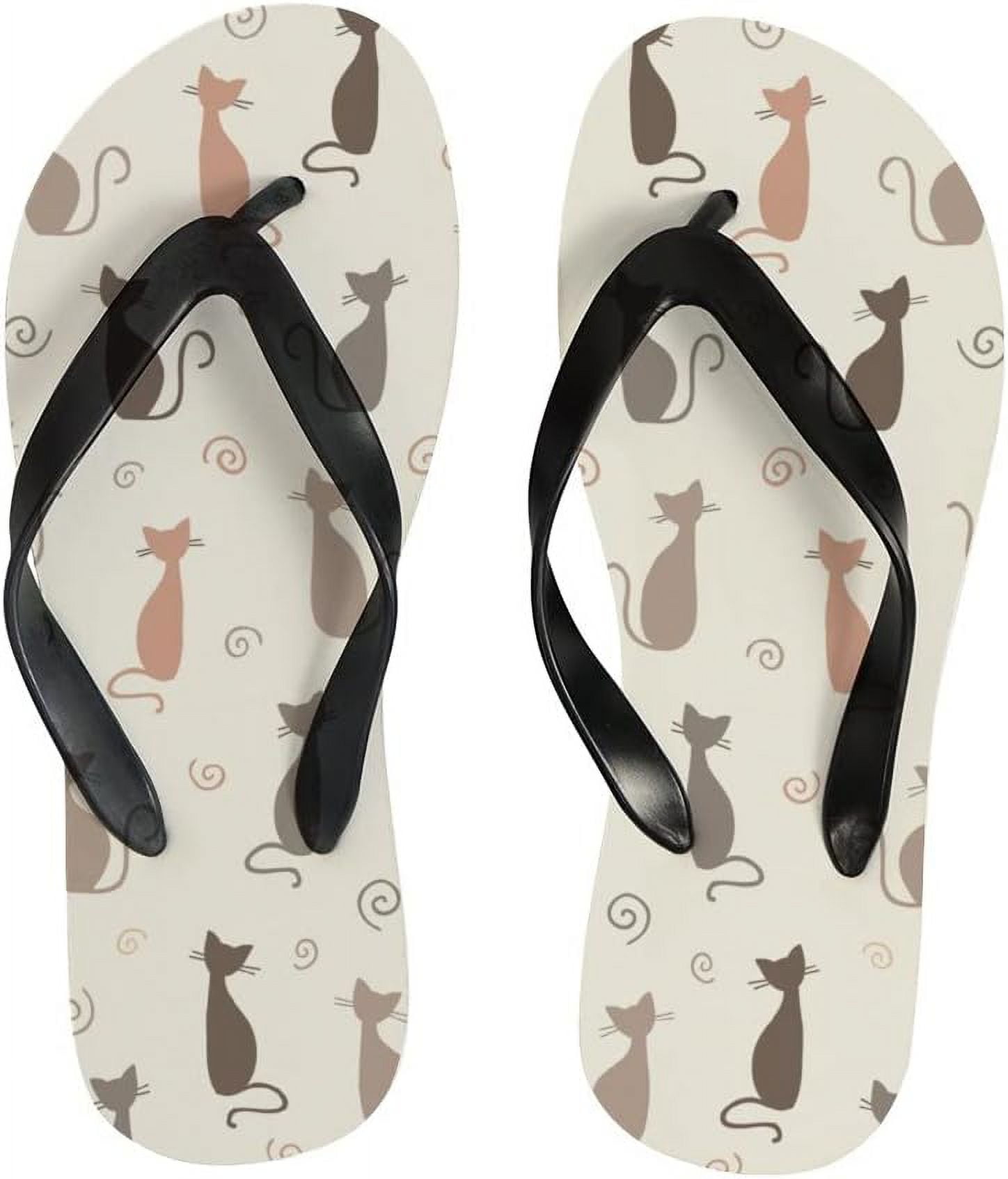 Dreamtimes Flip Flops Vintage Elegant Cats Slippers Sandals for Women ...
