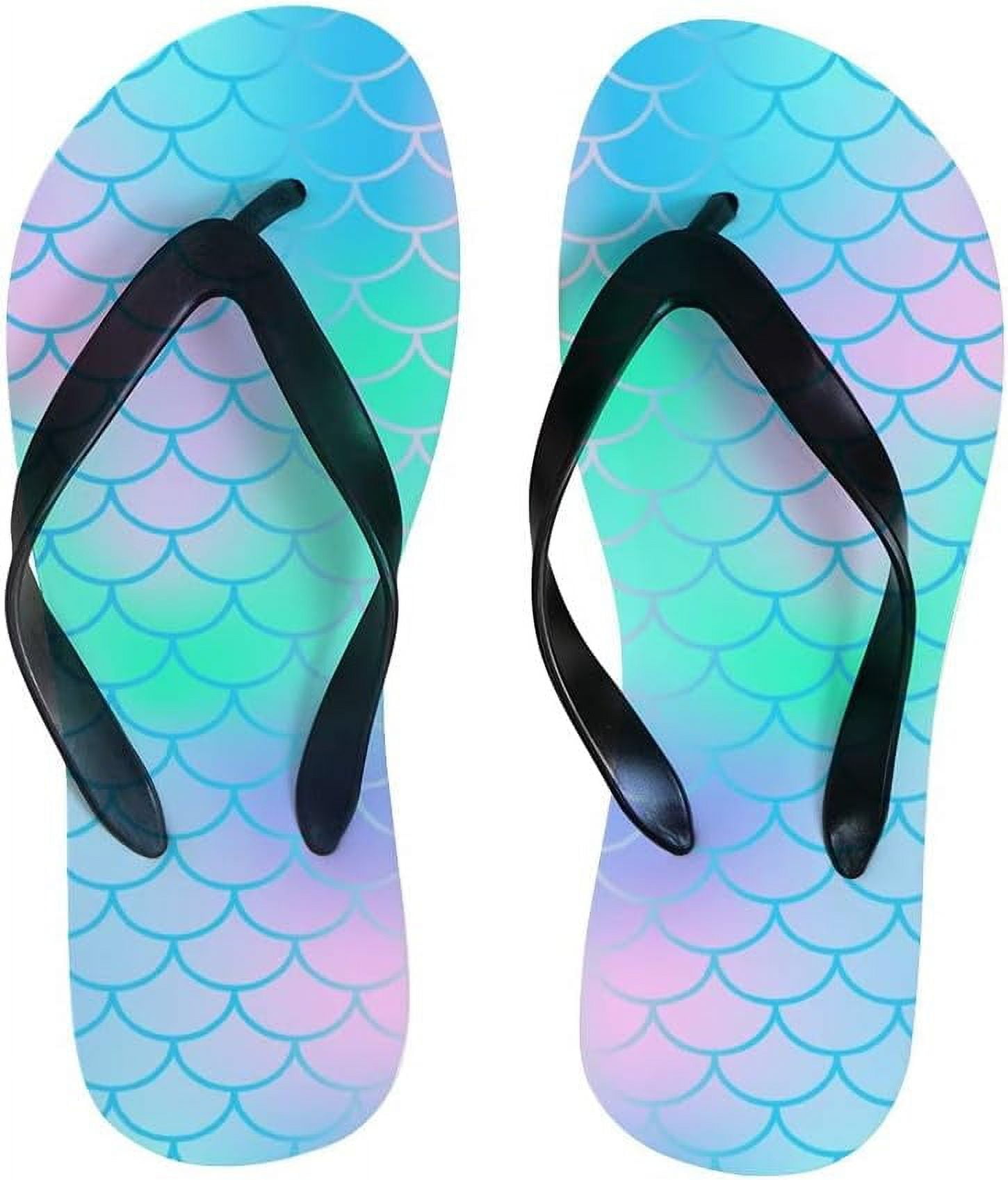 Dreamtimes Flip Flops Vintage Mermaid Moire Striped Ocean Sea Slippers ...