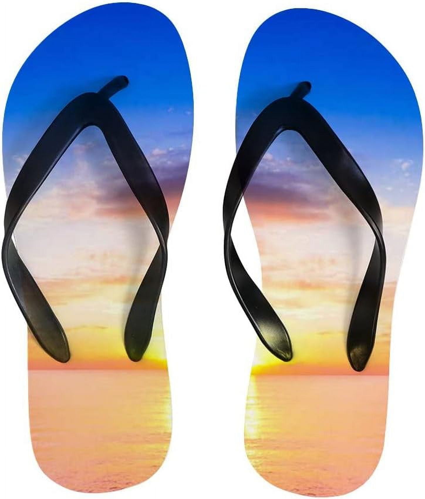 Dreamtimes Flip Flops sea sunset sky sun Thong Slip On Slippers Beach ...
