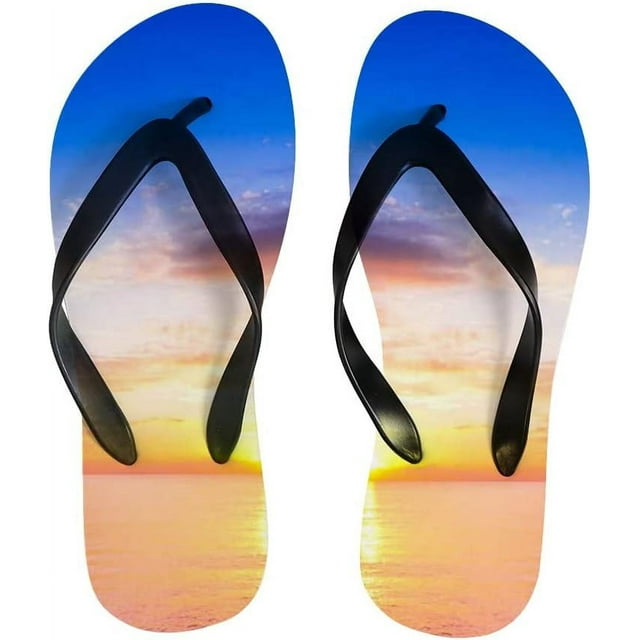Dreamtimes Flip Flops sea sunset sky sun Thong Slip On Slippers Beach ...