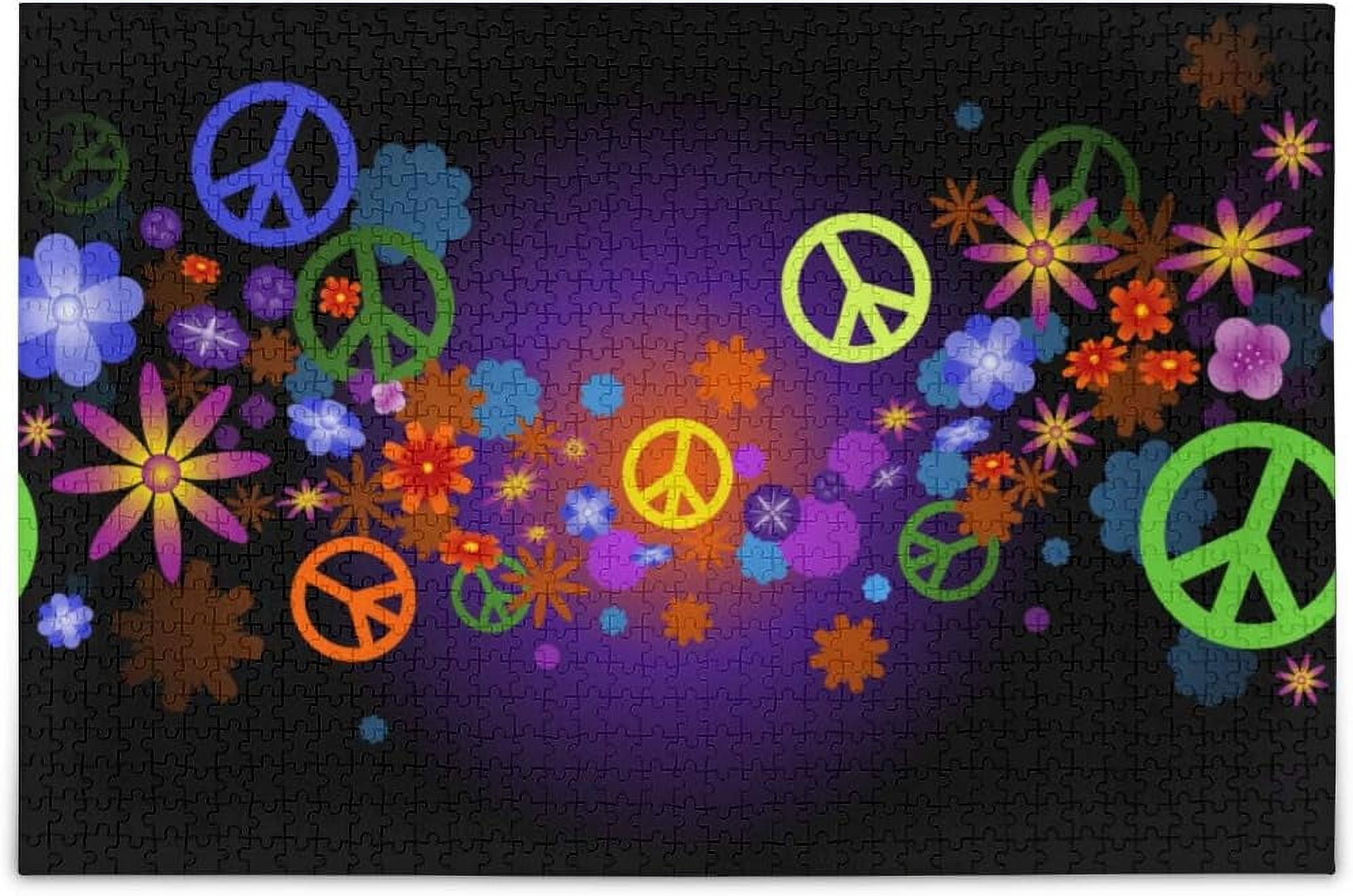 Dreamtimes Flower Blossom Peace Sign Floral Print Jigsaw Puzzles 500 ...