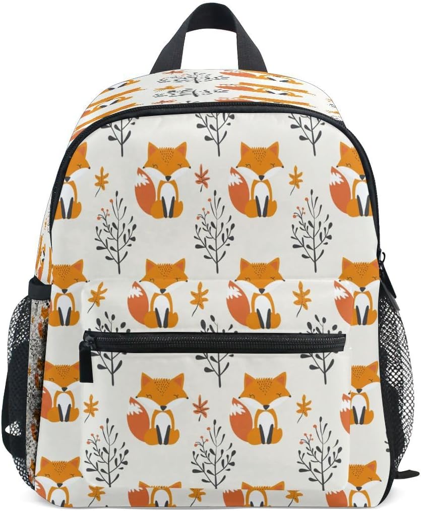 Dreamtimes Fox Cartoon Flower Floral Toddler Backpack Kid's School Bag ...