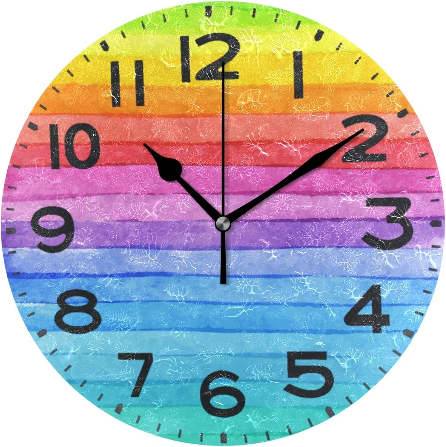 Dreamtimes Fresh Fashion Rainbow Colors Stripe Round Wall Clock, 10 ...