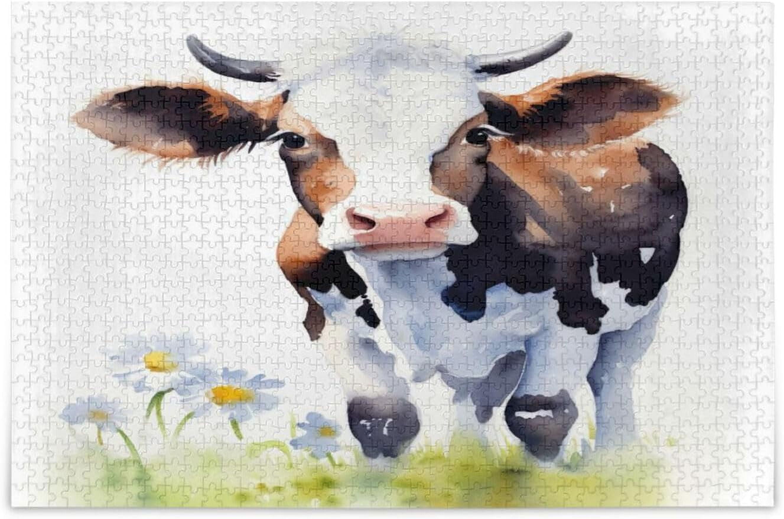 Dreamtimes Funny Cow 1000 Piece Large Jigsaw Puzzle for Adults - Game ...