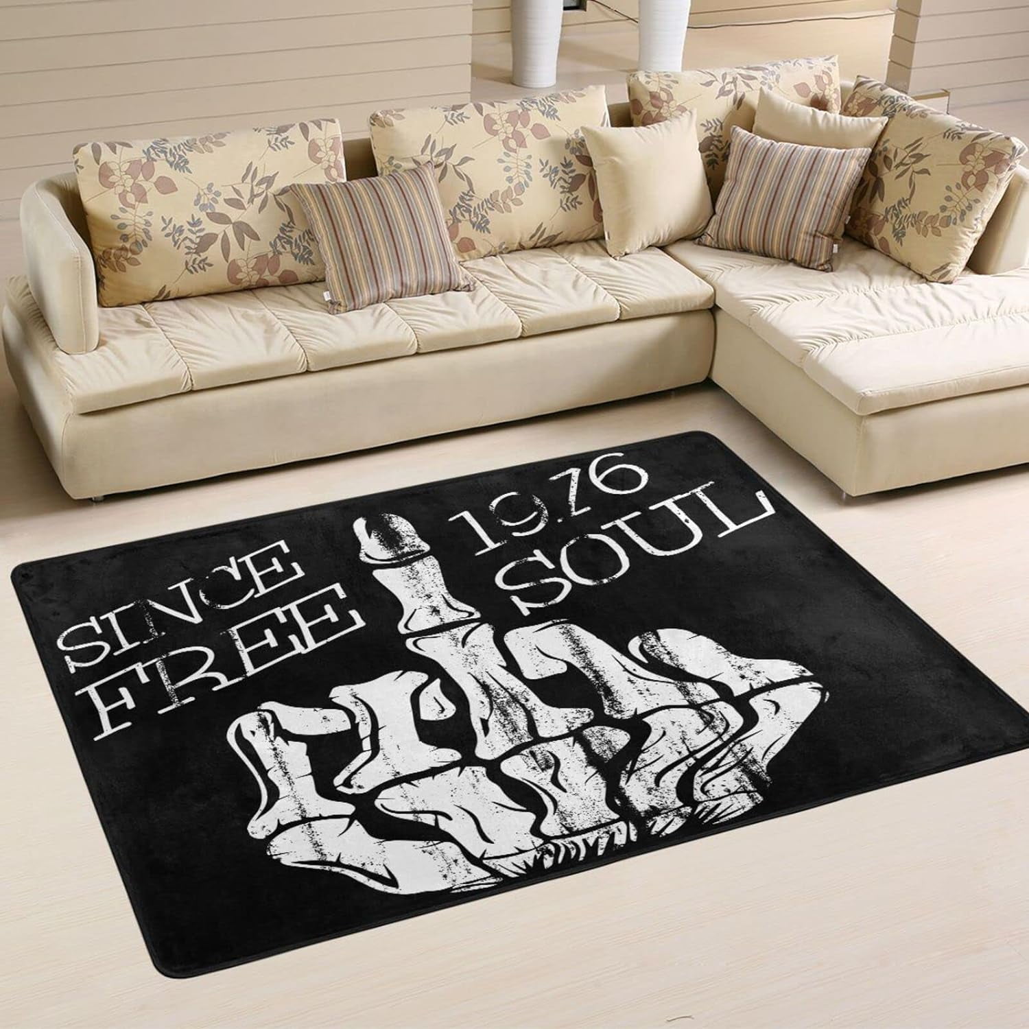 Dreamtimes Funny Skeleton Finger Area Rug 72x48in Dia De Muertos Non ...