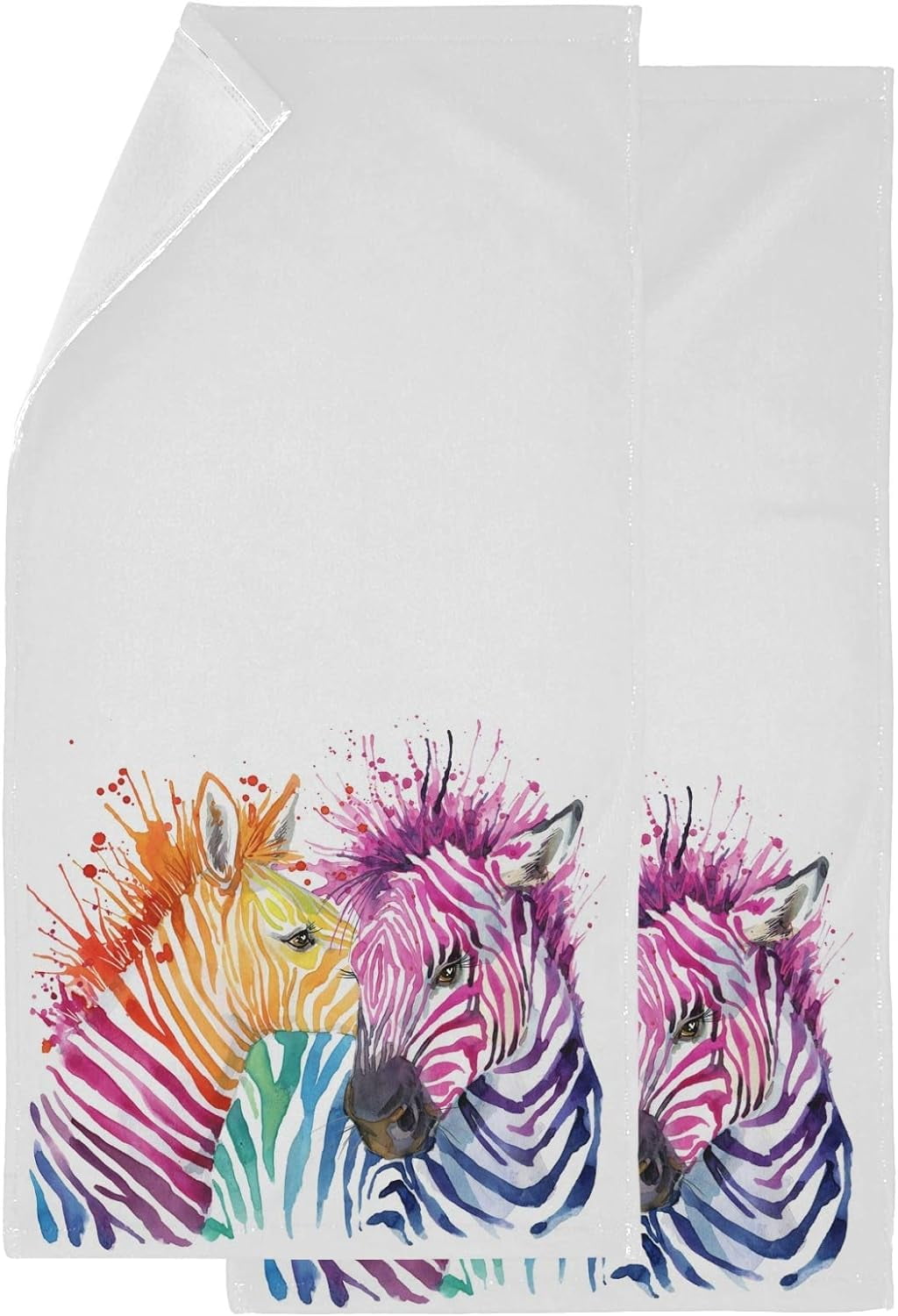 Dreamtimes Funny Splash Couple Zebra Rainbow Colors Soft Fluffy Guest ...