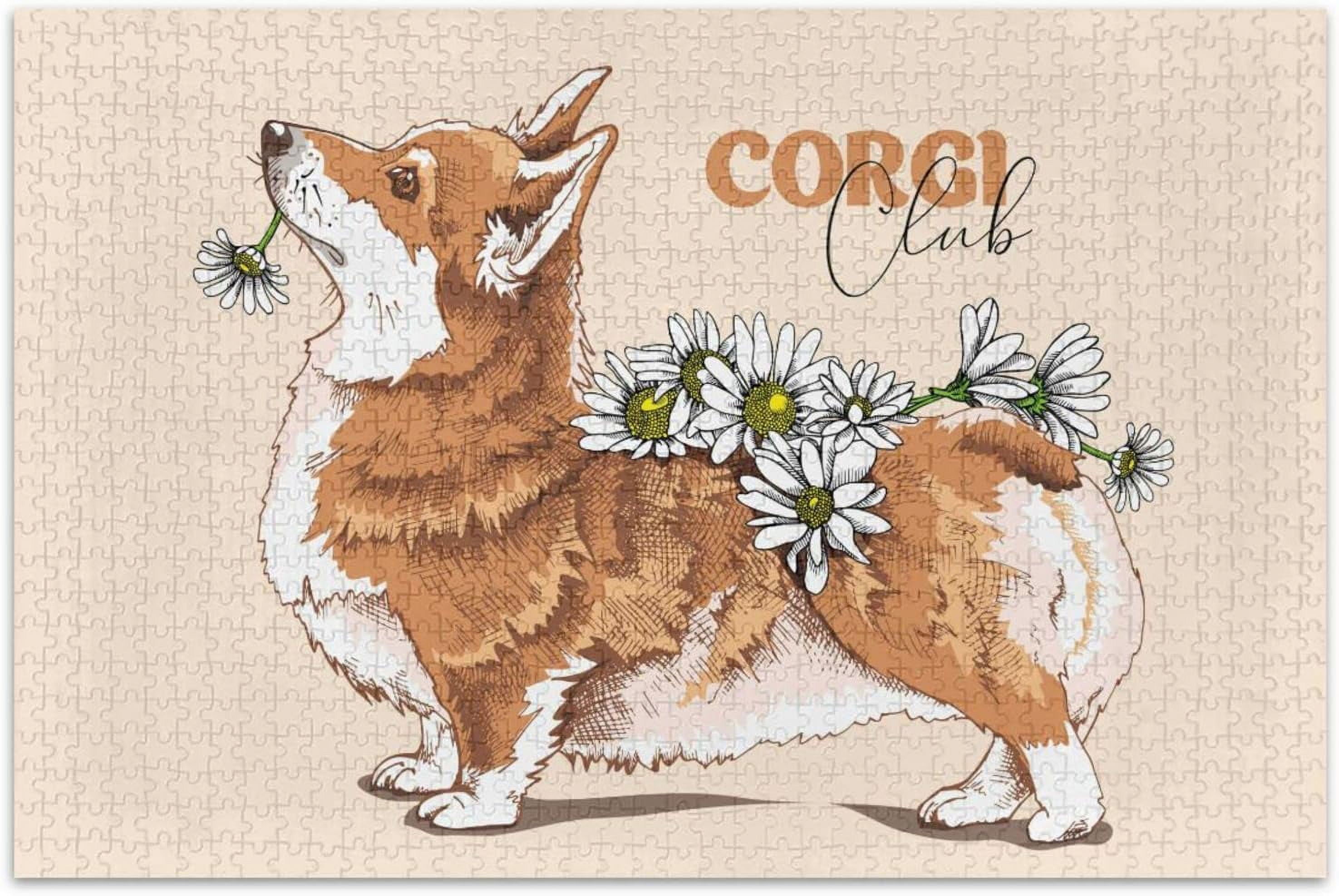 Dreamtimes Funny Welsh Corgi Dog with A Chamomile Flowers 500 Piece ...