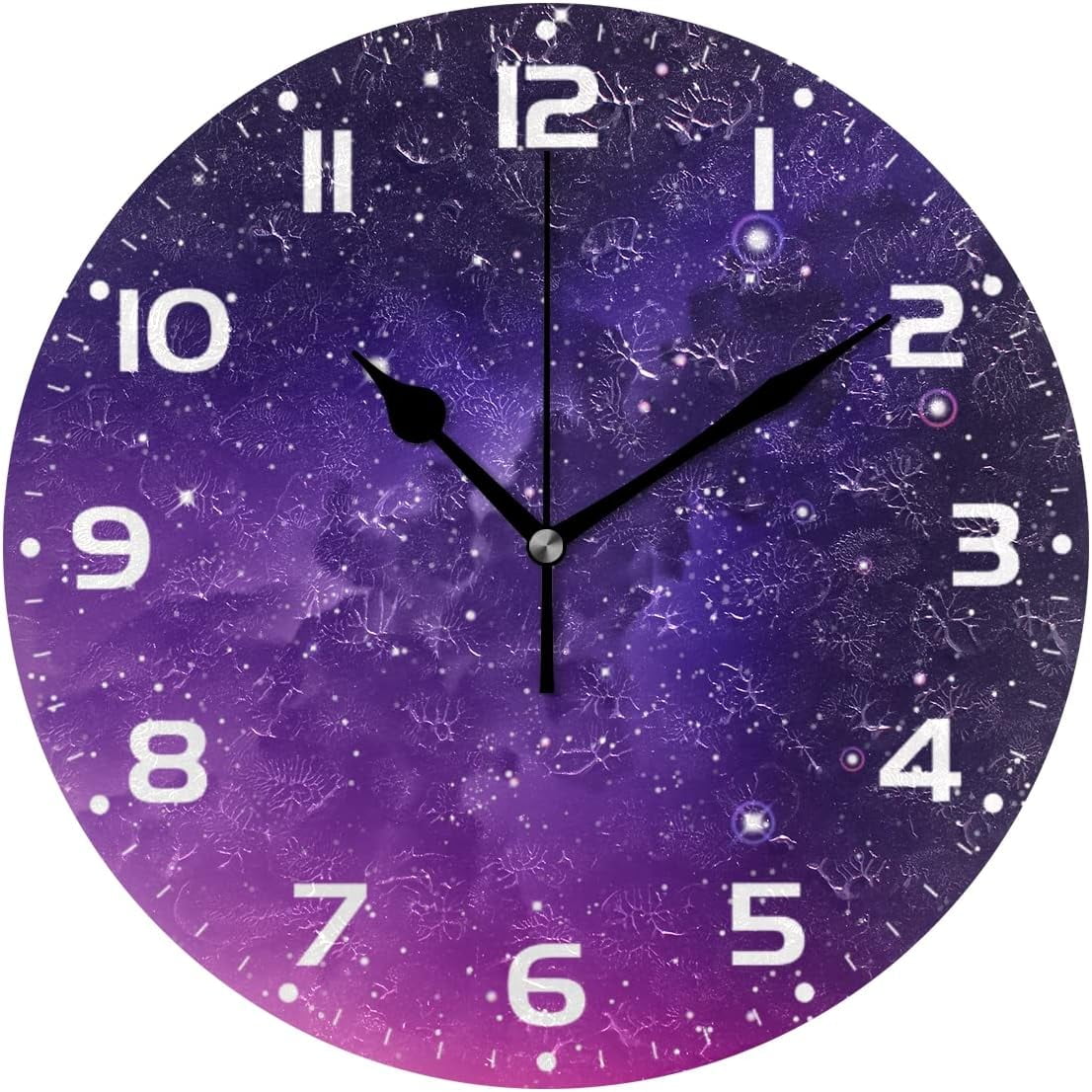 Dreamtimes Galaxy Space Wall Clock, 10 Inch Silent Non Ticking Round ...