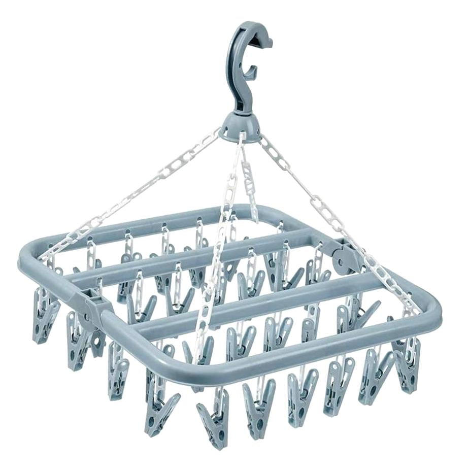 Dreamtimes Garment Drying Rack Featuring 32 Clips and Foldable Design for Drip-Drying (Light ...