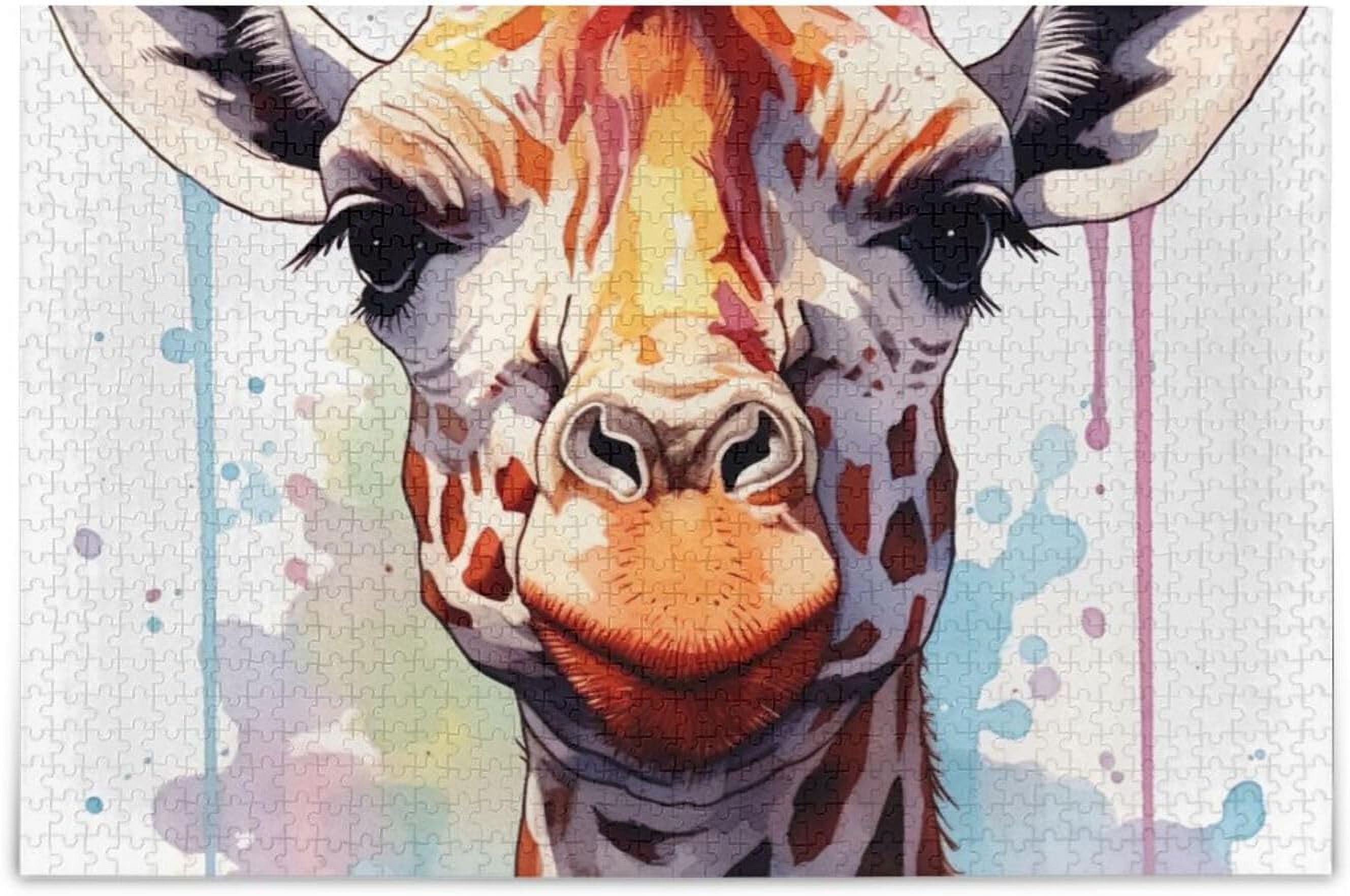 Dreamtimes Giraffe Painting Puzzle 500 Pieces - Wooden Jigsaw Puzzles ...