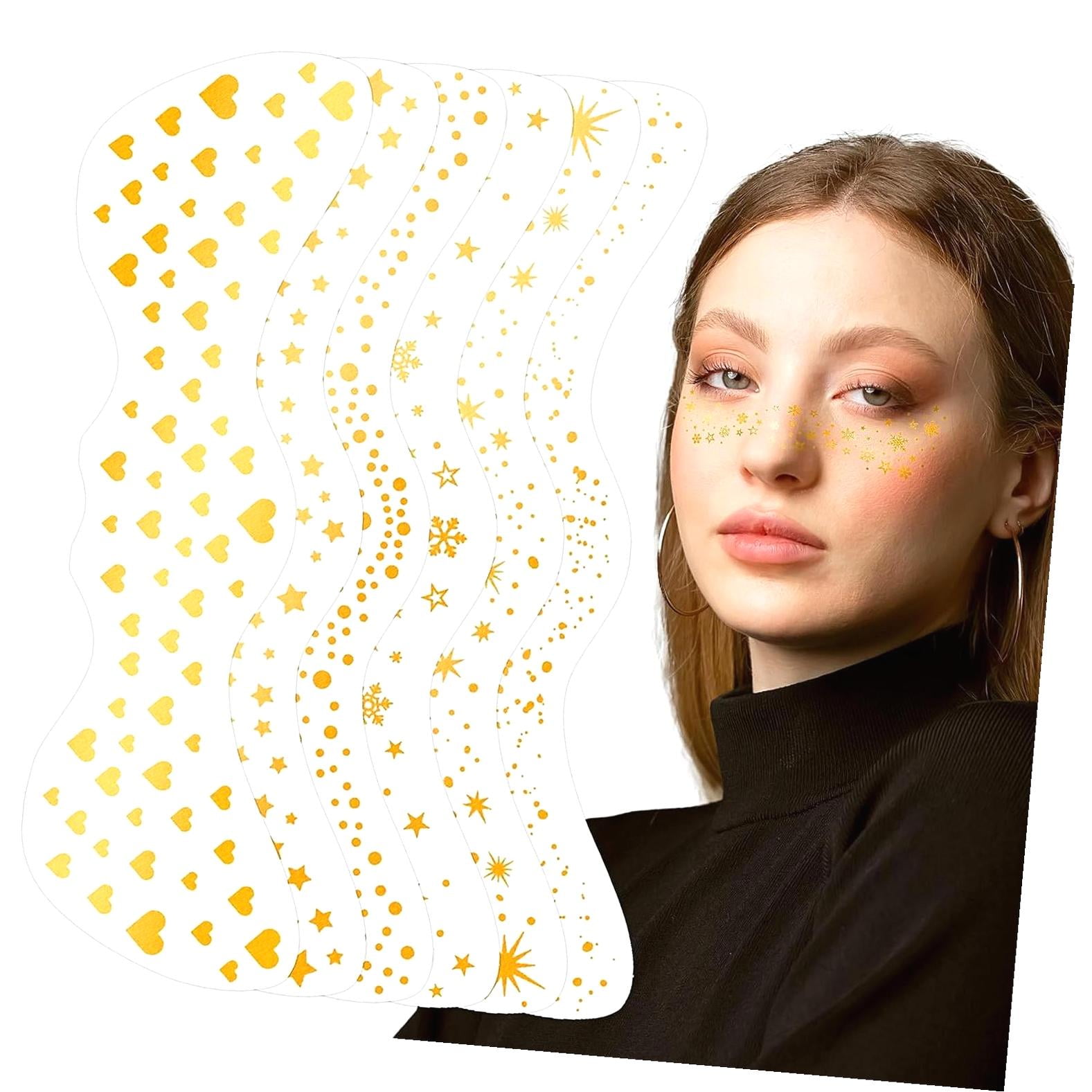 Dreamtimes Glitter Freckles Face Tattoo, 6 Sheets of Sparkling ...