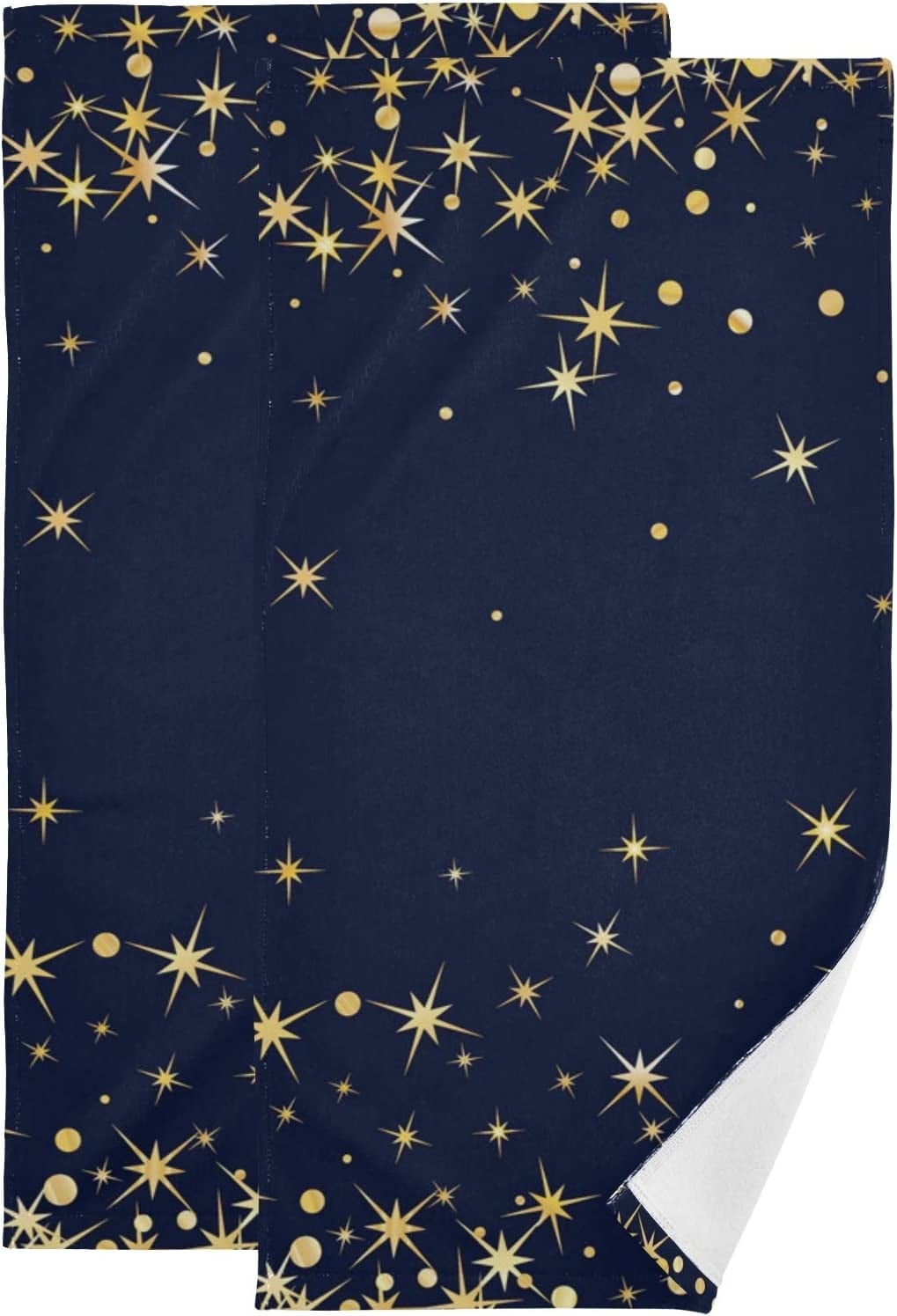 Dreamtimes Glowing Golden Star Hand Towels Ultra Soft Absorbent ...