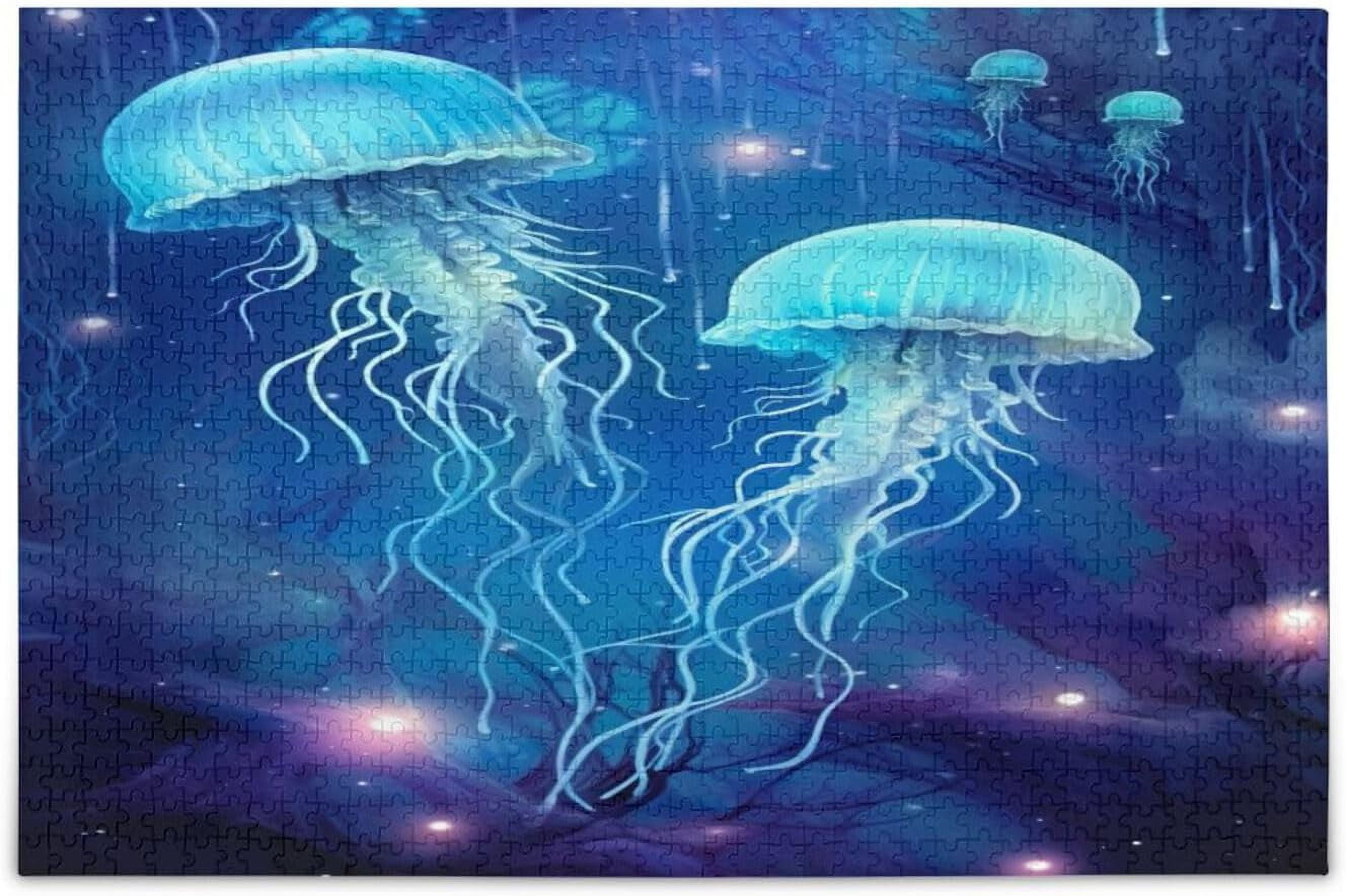 Dreamtimes Glowing Jellyfish 500 Piece Large Jigsaw Puzzle for Adults - Game Interesting Toys ...