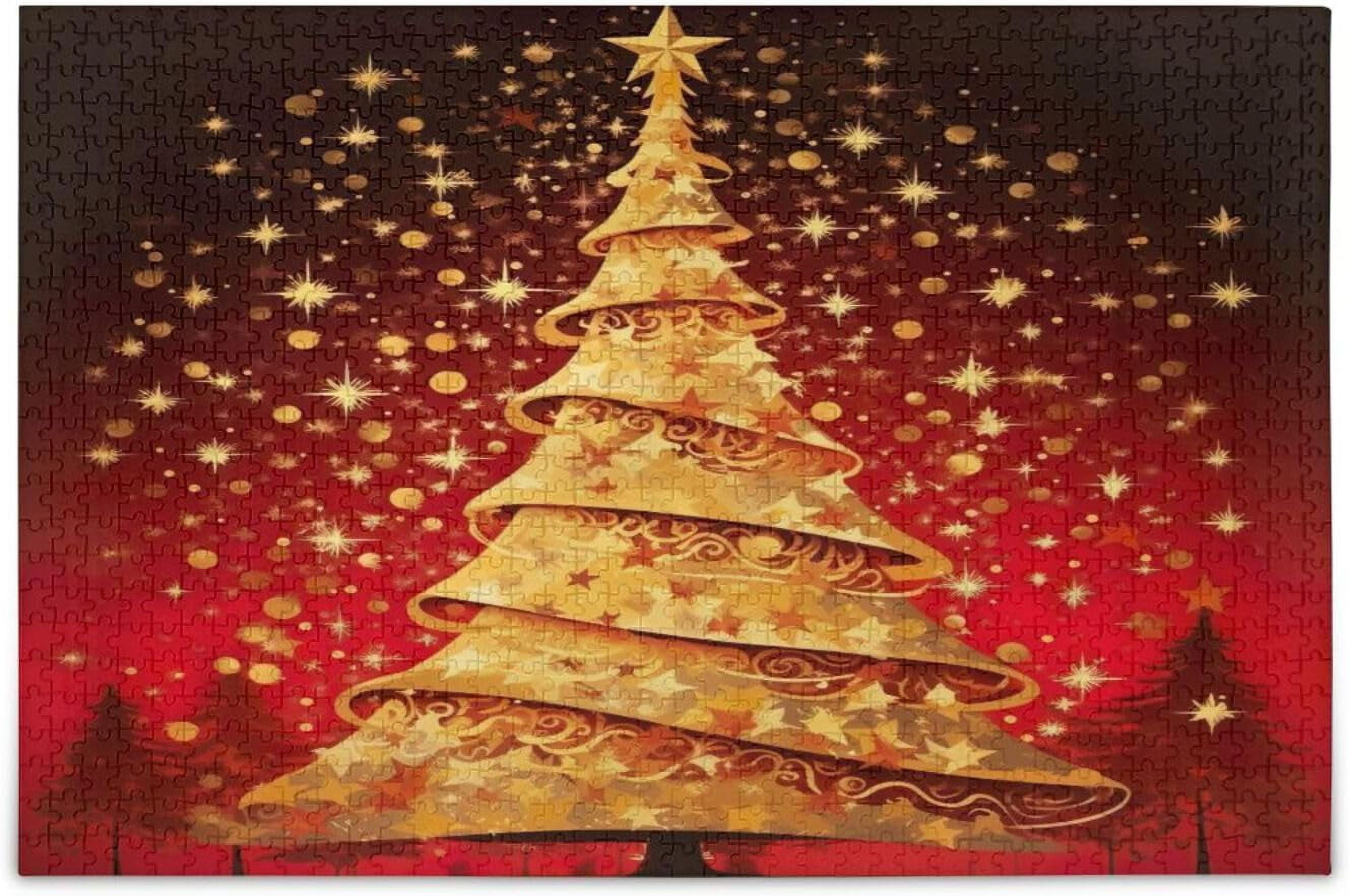 Dreamtimes Golden Christmas Tree Jigsaw Puzzle 1000 Pieces,Wooden ...