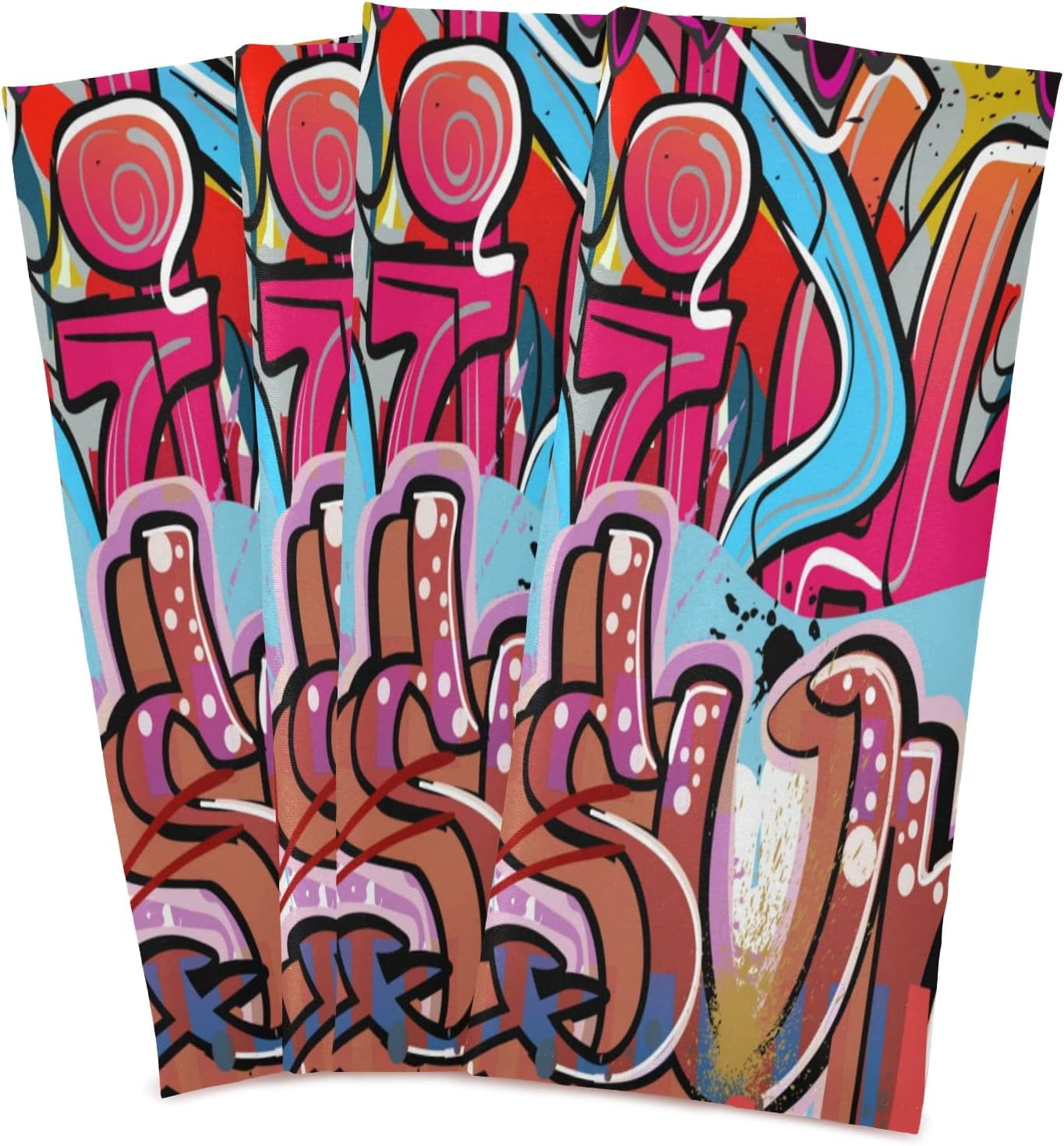Dreamtimes Graffiti Wall Hip Hop Art Background Kitchen Dish Towel Set ...