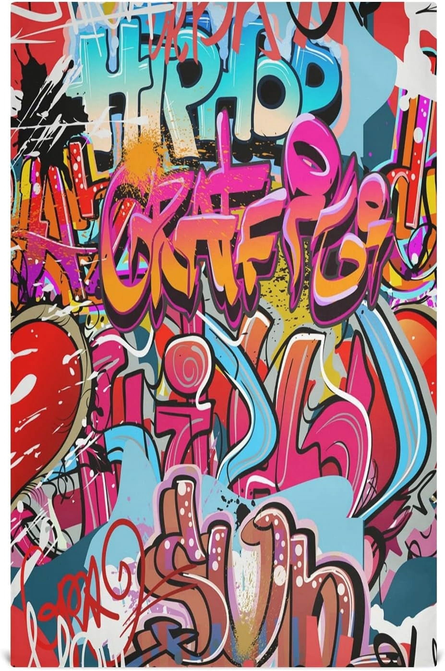 Dreamtimes Graffiti Wall Kitchen Dish Towels, 18 Inch x 28 Inch ...