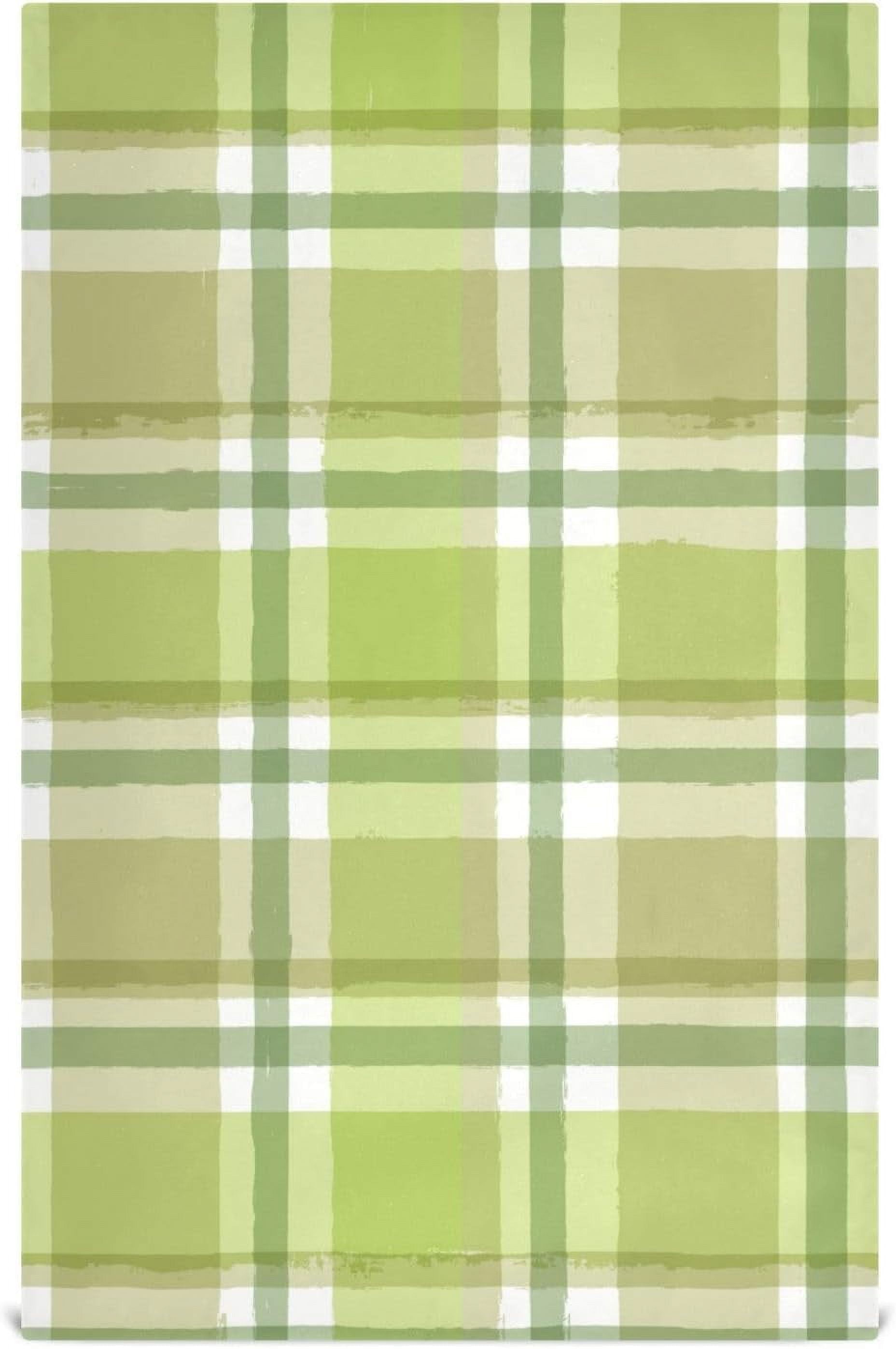 Dreamtimes Green Check Plaid Kitchen Towel, Dish Towels Quick Drying ...