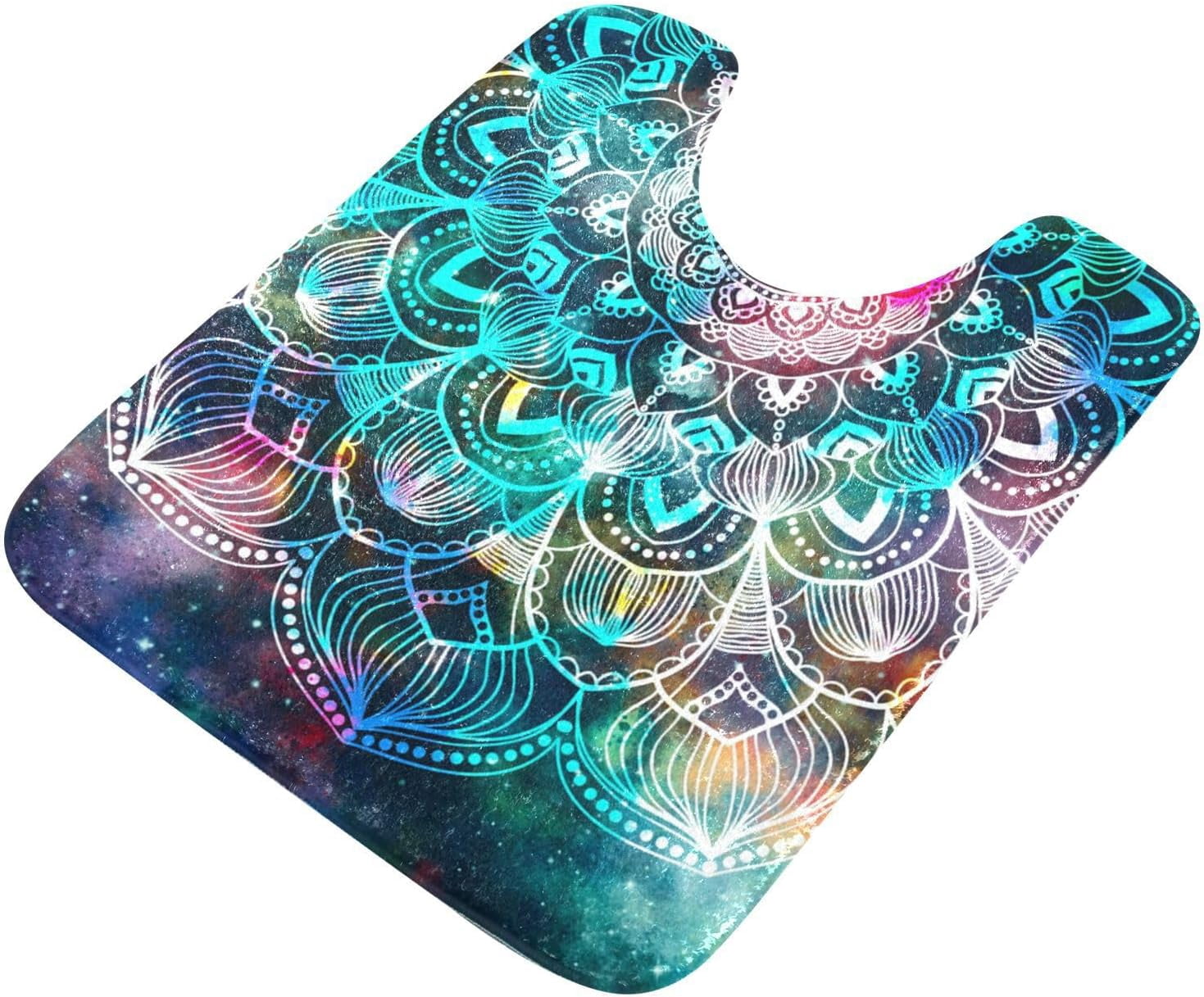 Dreamtimes Green Mandela High Absorbent U-Shaped Contour Toilet Rugs ...