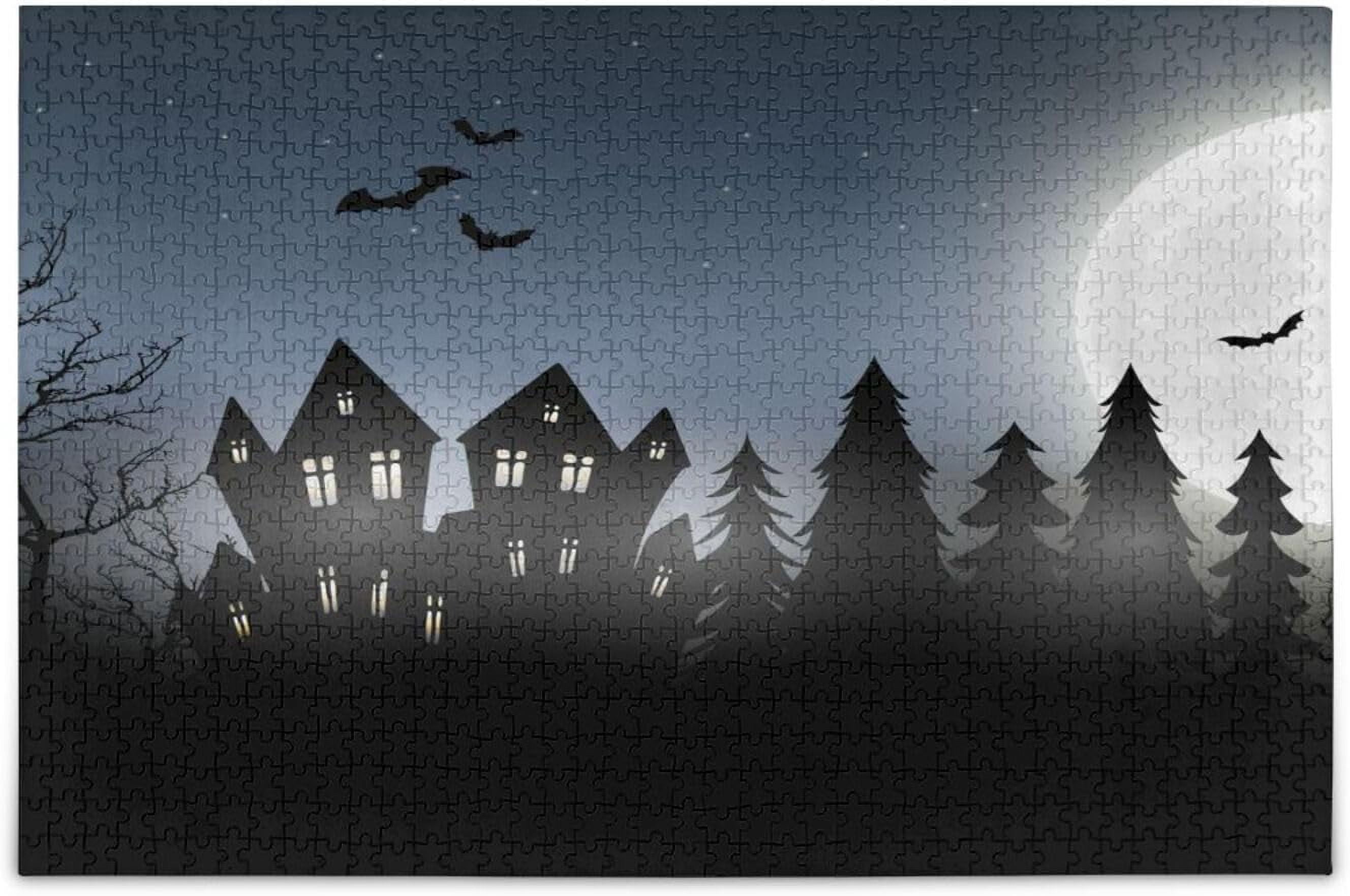 Dreamtimes Halloween Bat Moon Jigsaw Puzzle 500 Pieces,Wooden Puzzles ...
