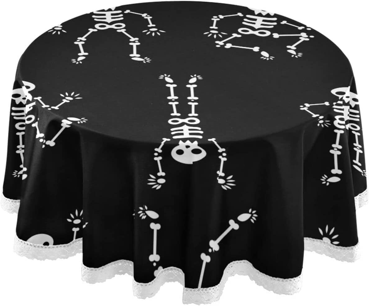 Dreamtimes Halloween Dancing Skeletons Round Tablecloth 60", Table ...