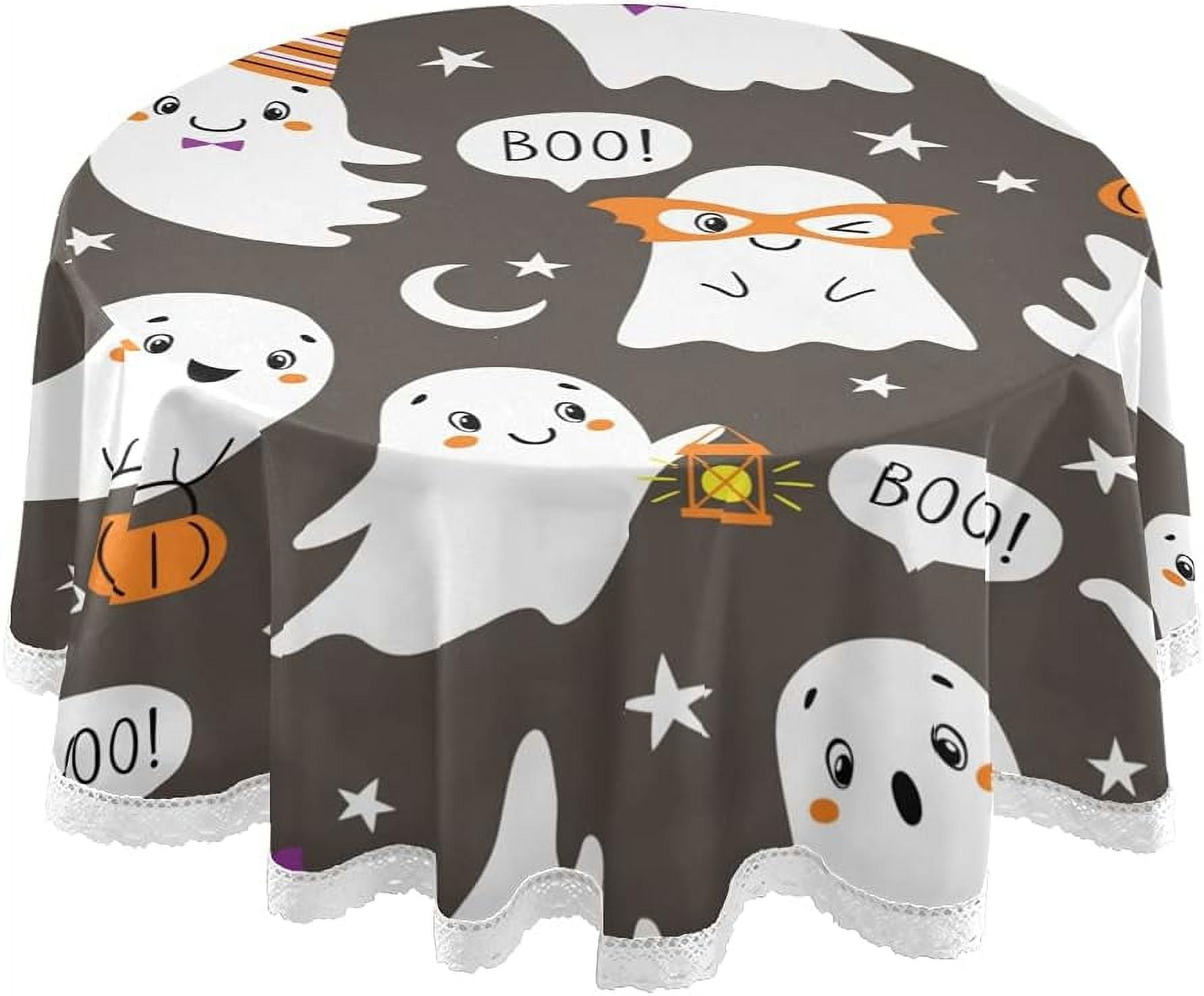 Dreamtimes Halloween Ghost Round Tablecloth 60", Waterproof Stain and ...