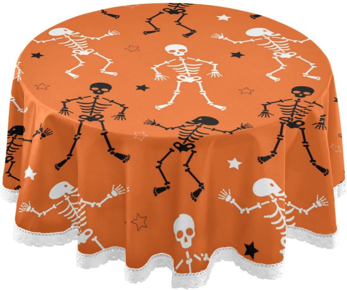 Dreamtimes Halloween Skeletons Round Tablecloth 60", Table Cover Water ...