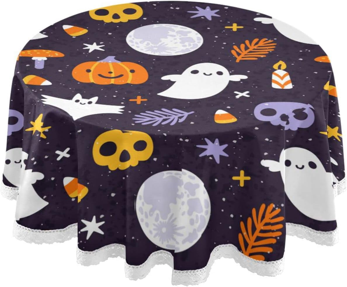 Dreamtimes Halloween Skull Round Tablecloth 60", Table Cover Water ...