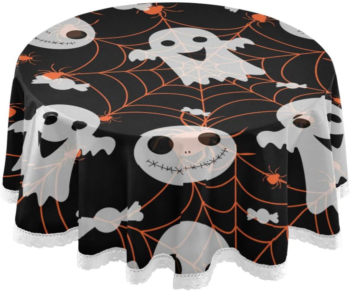 Dreamtimes Halloween Spider Skeleton Round Tablecloth 60", Table Cover ...