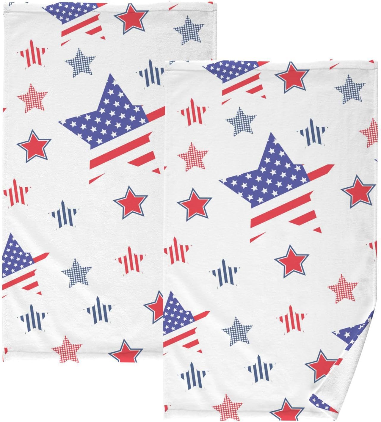 Dreamtimes Hand Towels American Pentagram Patterned 2 PCS, Cotton Bath ...