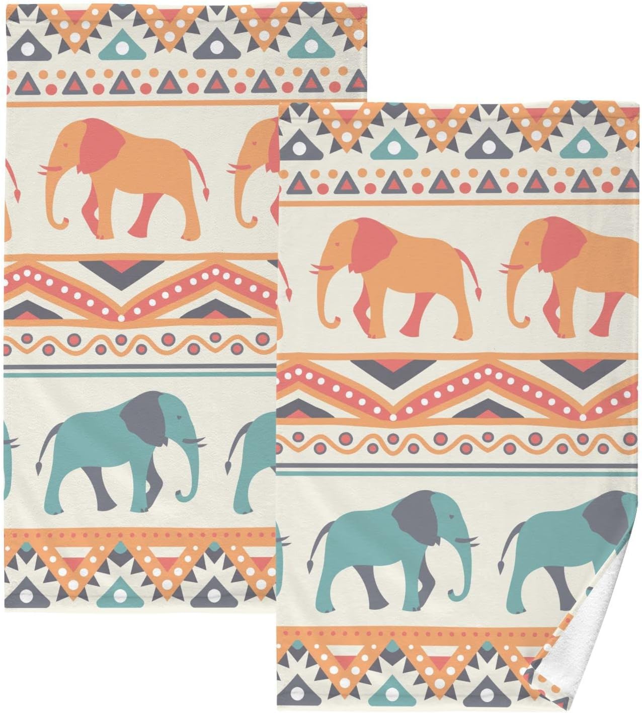 Dreamtimes Hand Towels Tribal Elephant Pattern Print, Cotton Bath ...