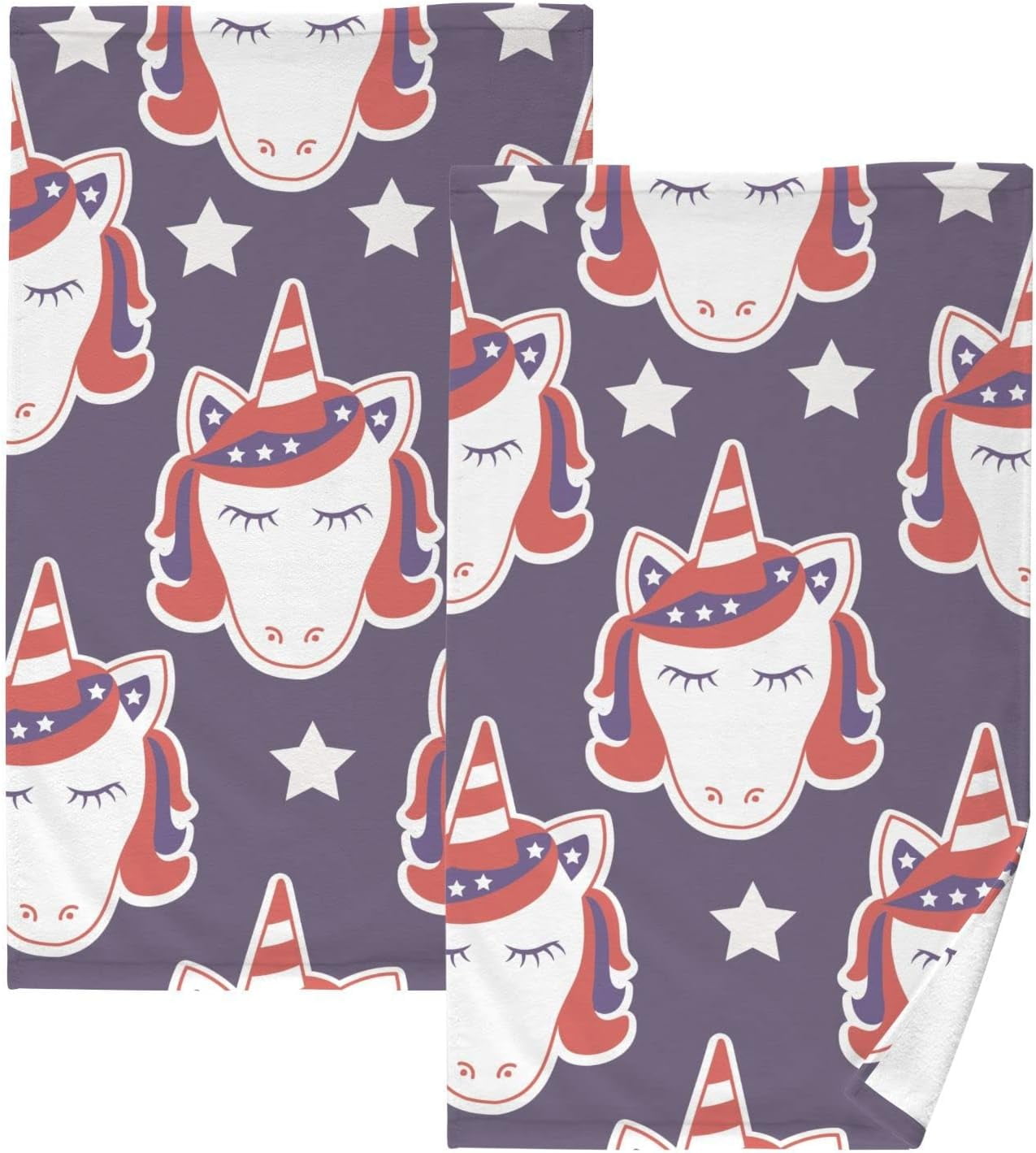 Dreamtimes Hand Towels USA Unicorn Print, Cotton Bath Towels Drying ...