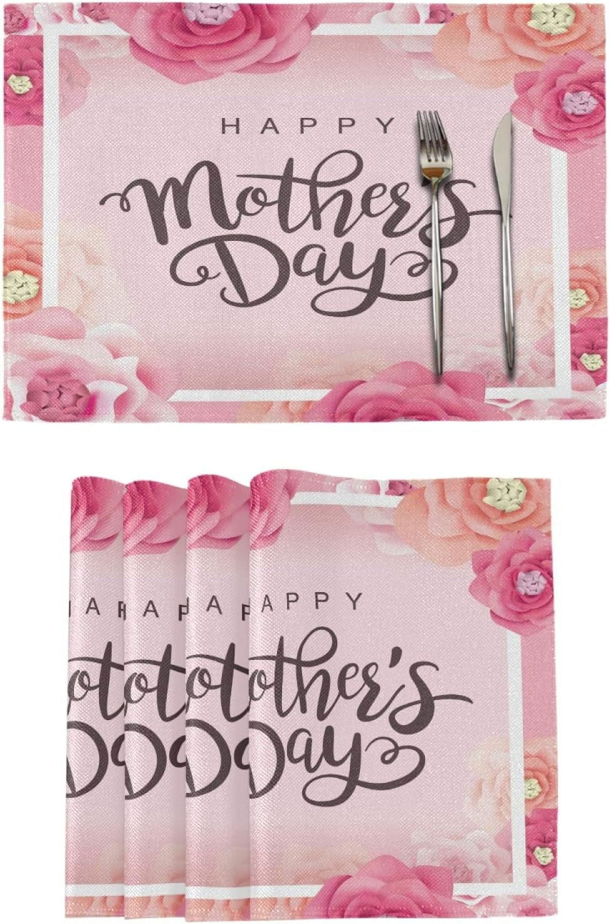 Dreamtimes Happy Mothers' Day Placemats, Set of 4 Placemats, Dining ...