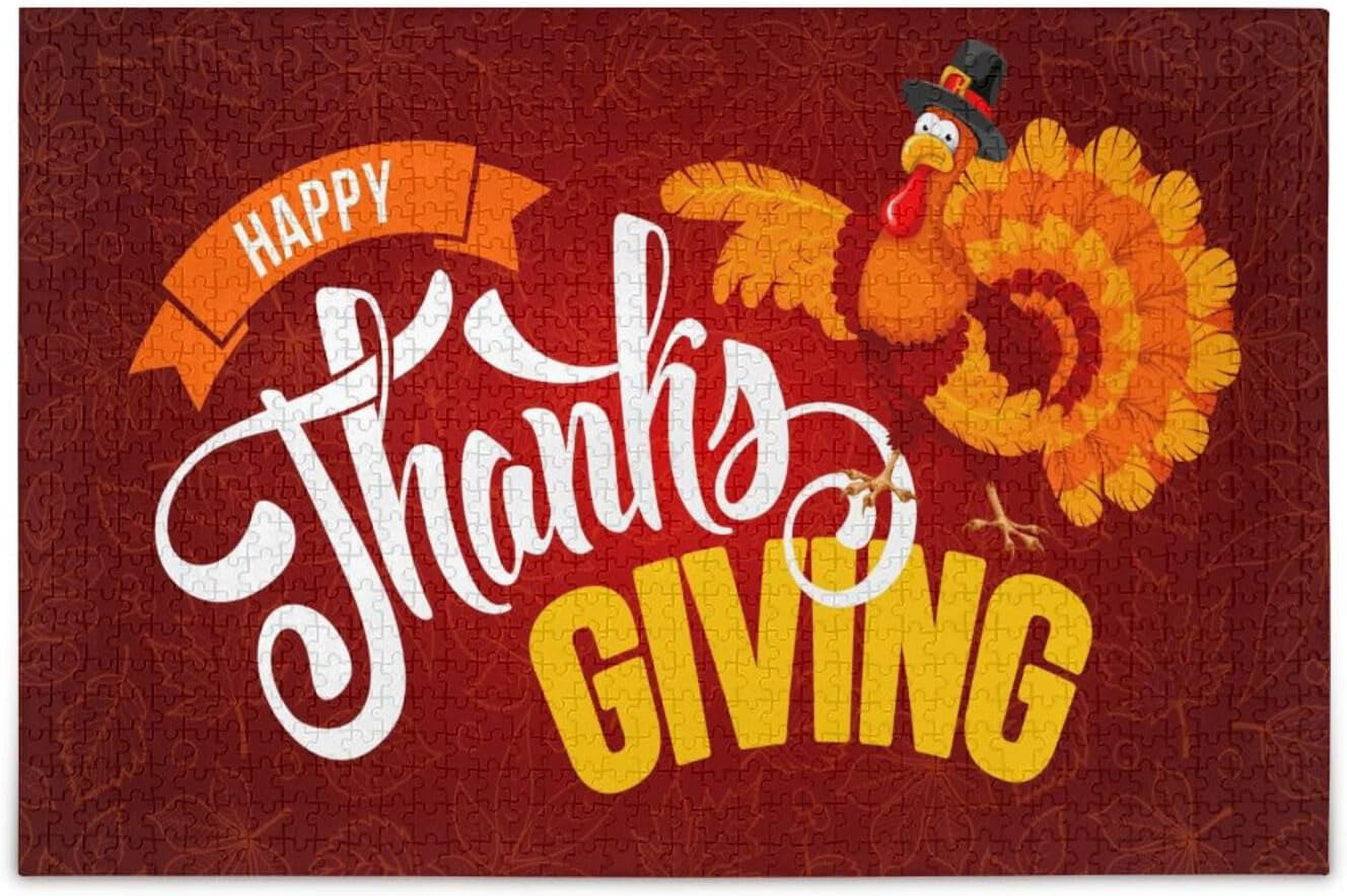 Dreamtimes Happy Thanksgiving Jigsaw Puzzle 1000 Pieces,Wooden Puzzles ...