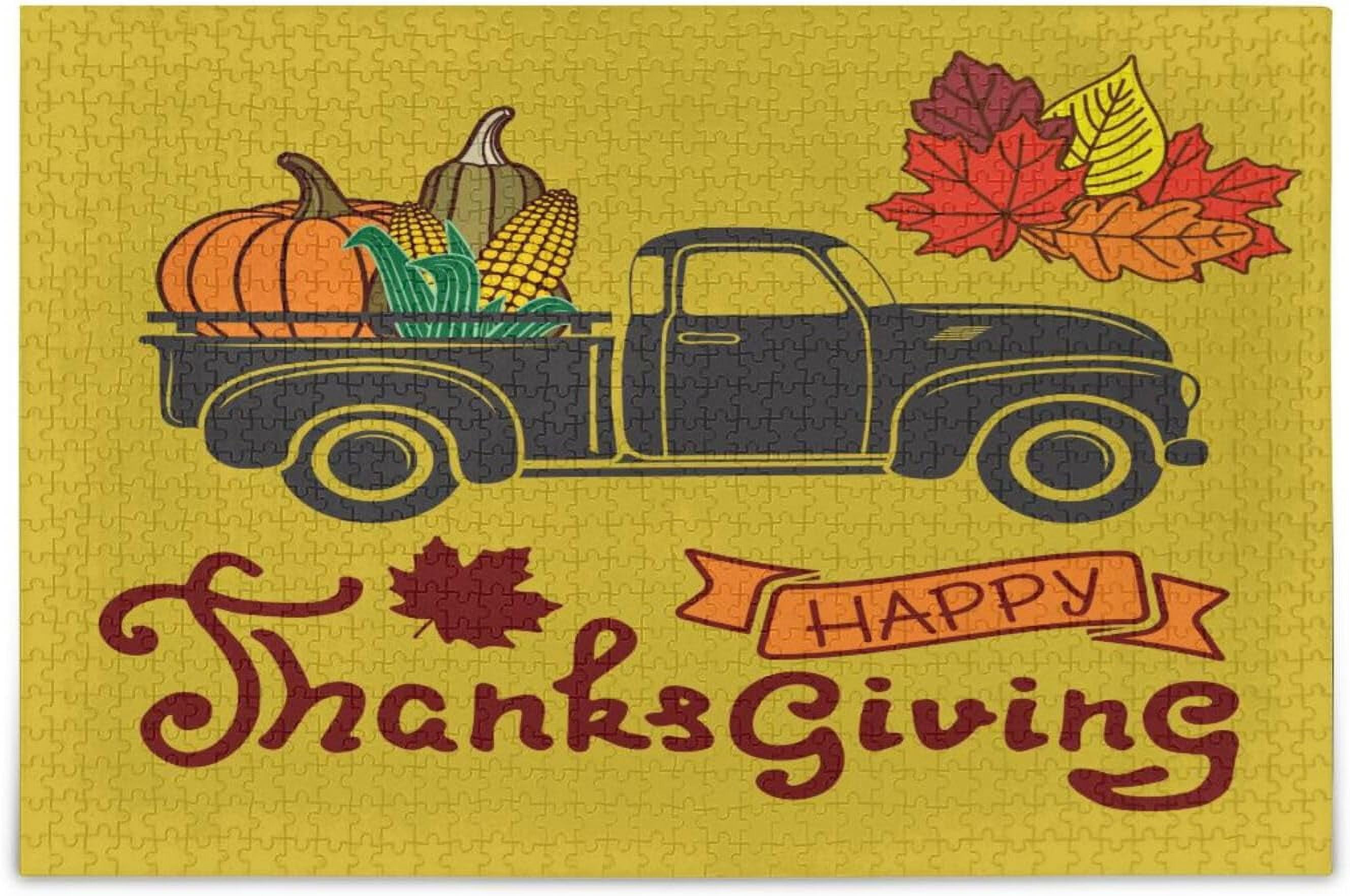 Dreamtimes Happy Thanksgiving Jigsaw Puzzle 1000 Pieces,Wooden Puzzles ...